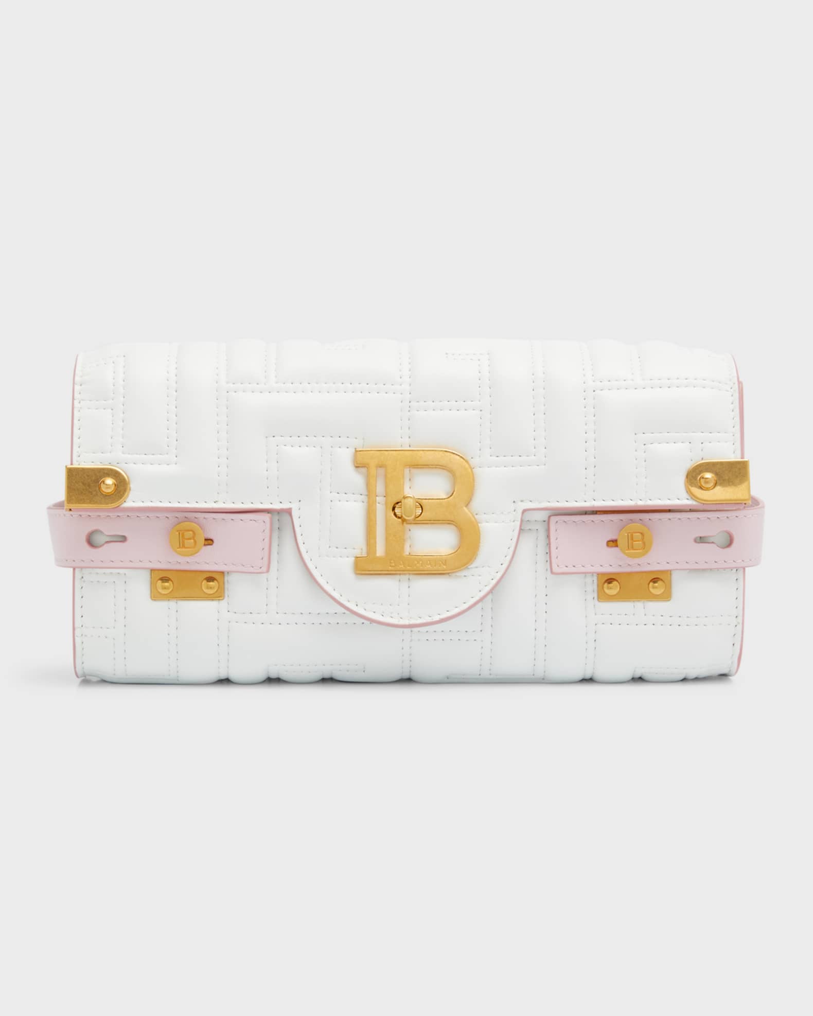 Balmain BBuzz 23 Monogram Pouch Clutch Bag | Neiman Marcus