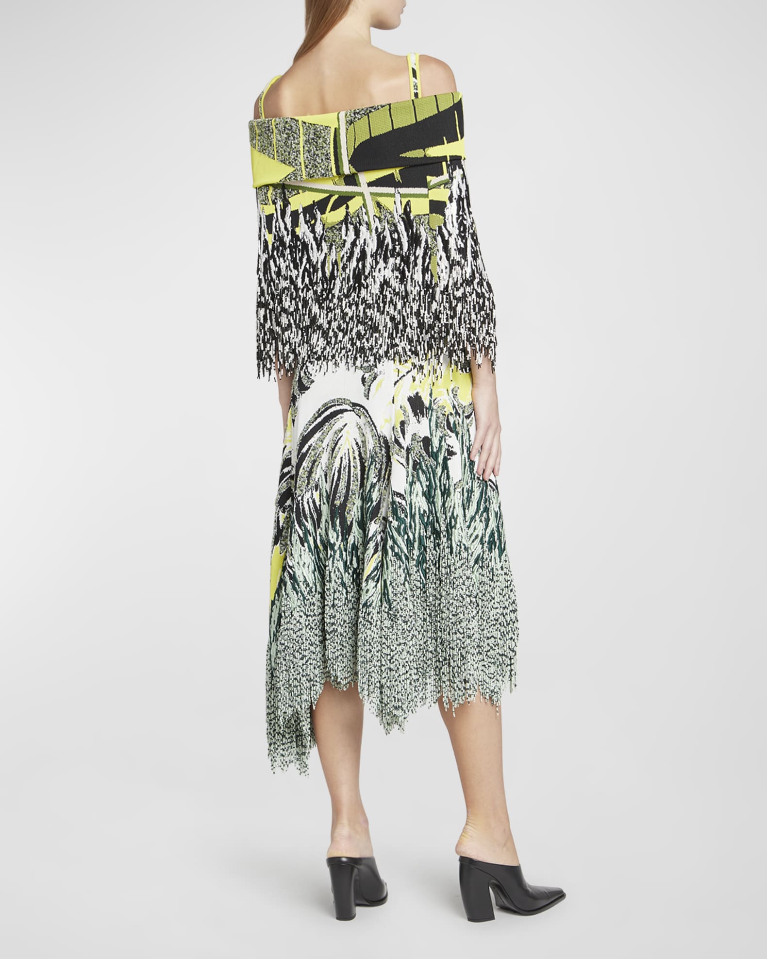 Bottega Veneta Beaded Fringe Boucle Off-The-Shoulder Stole | Neiman Marcus