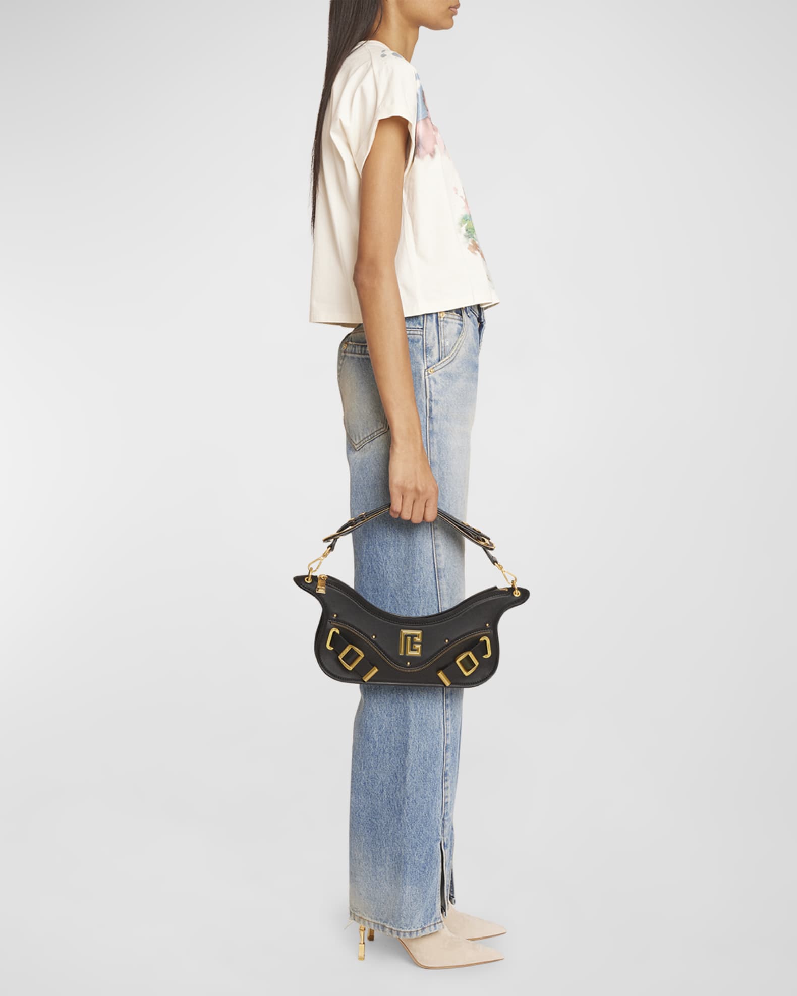 Balmain Blaze Zip Pouch Shoulder Bag | Neiman Marcus