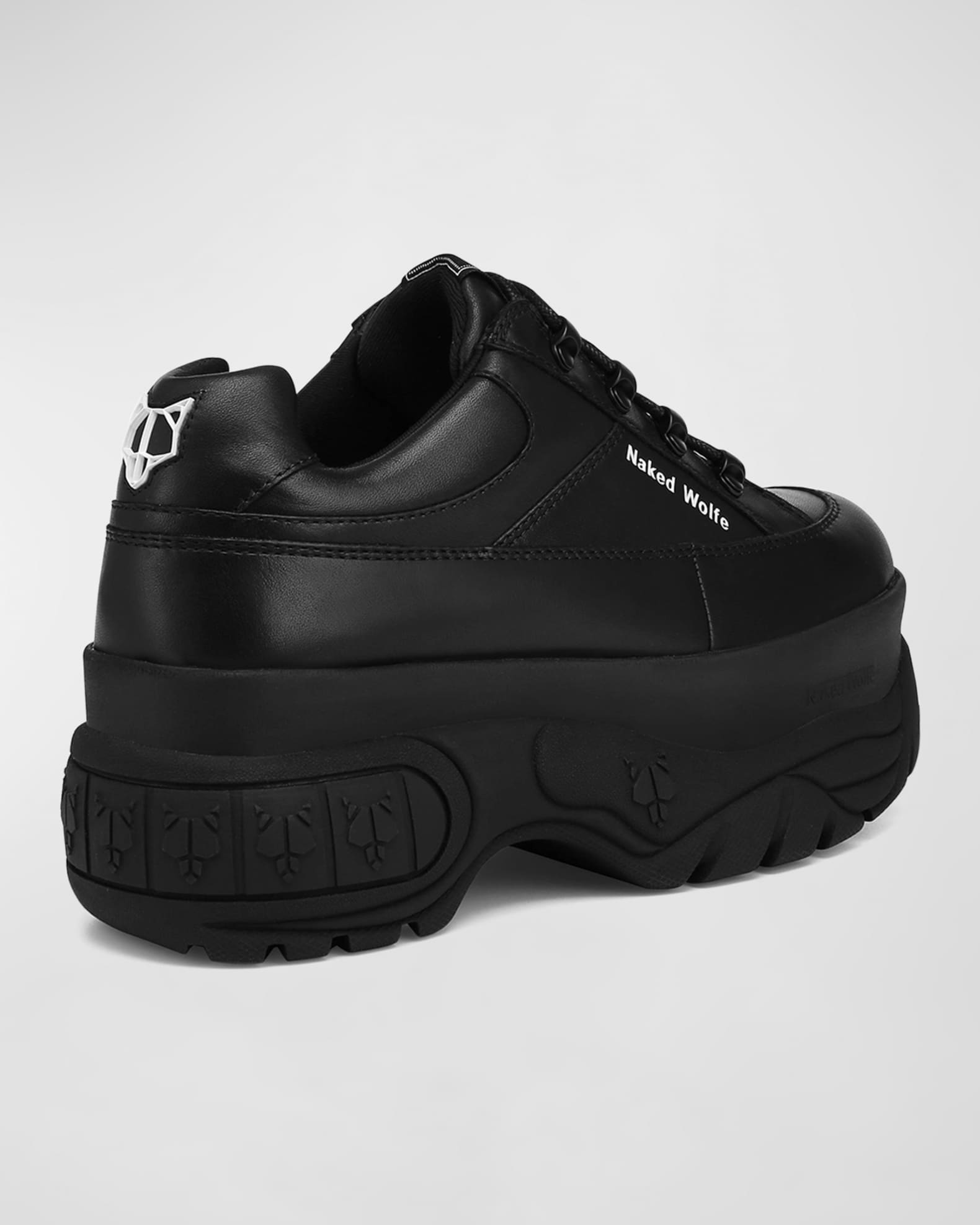 Naked Wolfe Sporty Platform Leather Low-Top Sneakers | Neiman Marcus