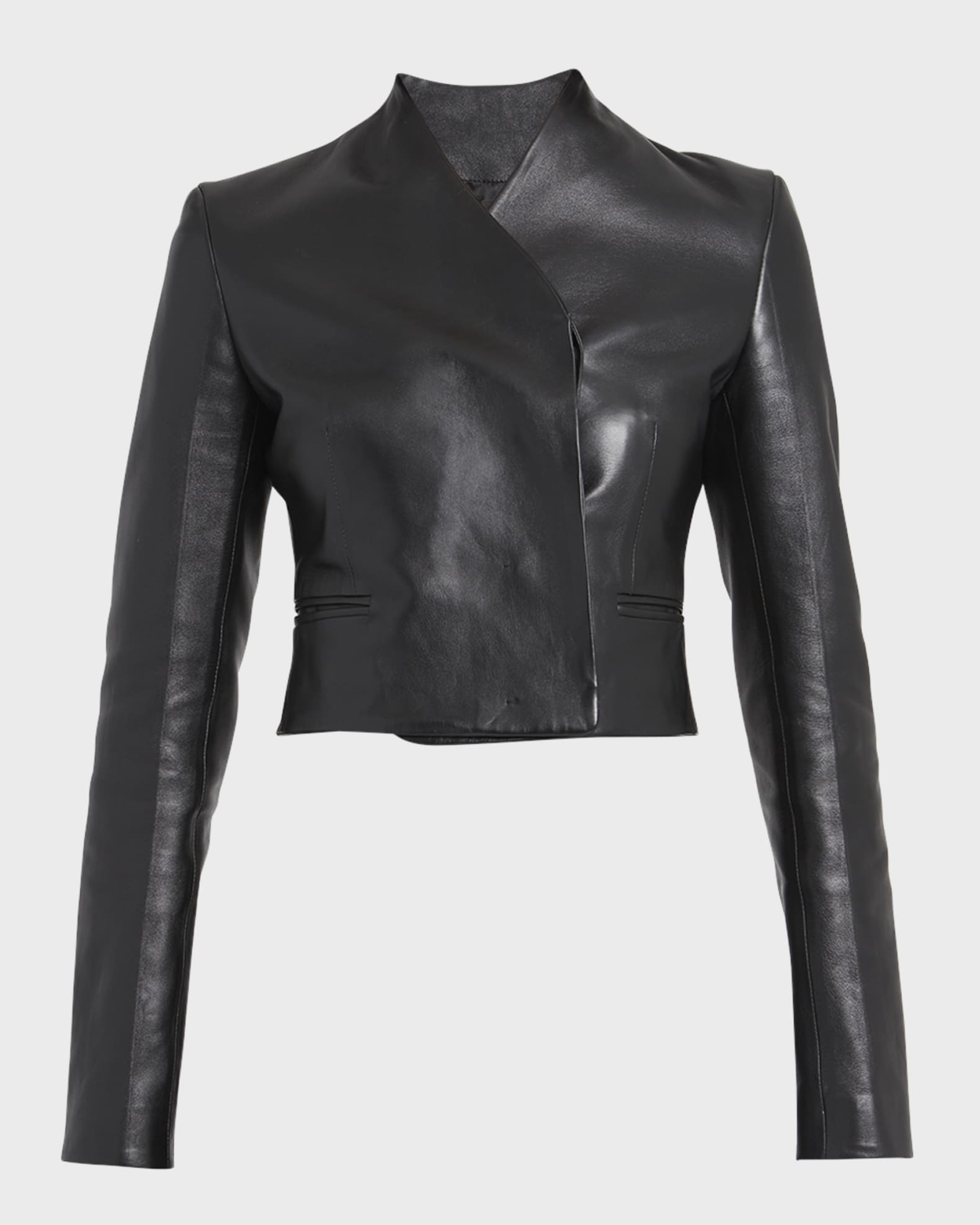 Ferragamo Cropped Nappa Leather Jacket | Neiman Marcus