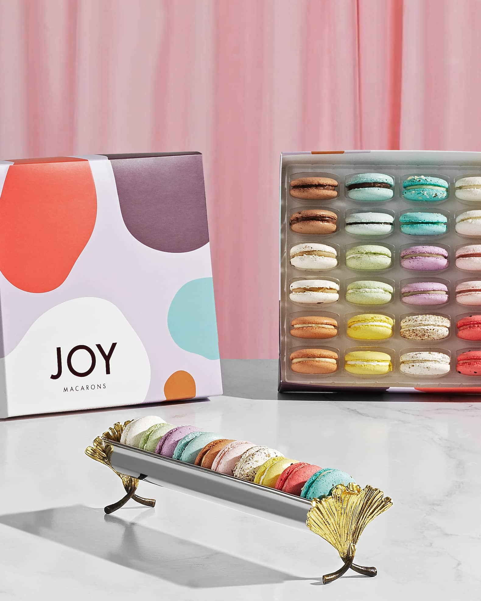 Joy Macarons x Michael Aram Macaron Assortment with Golden Ginkgo ...