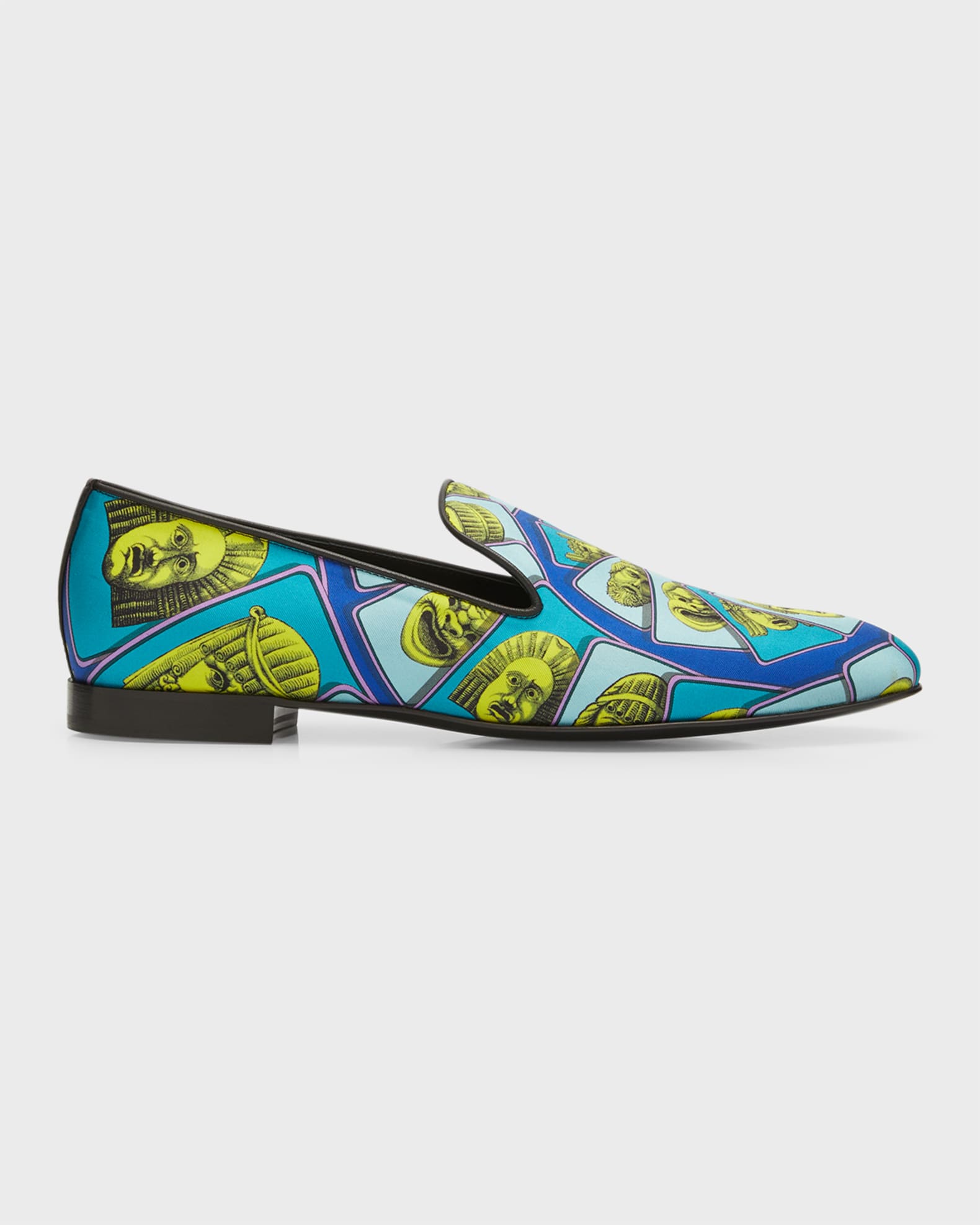 Versace Men's Printed Silk Loafers | Neiman Marcus