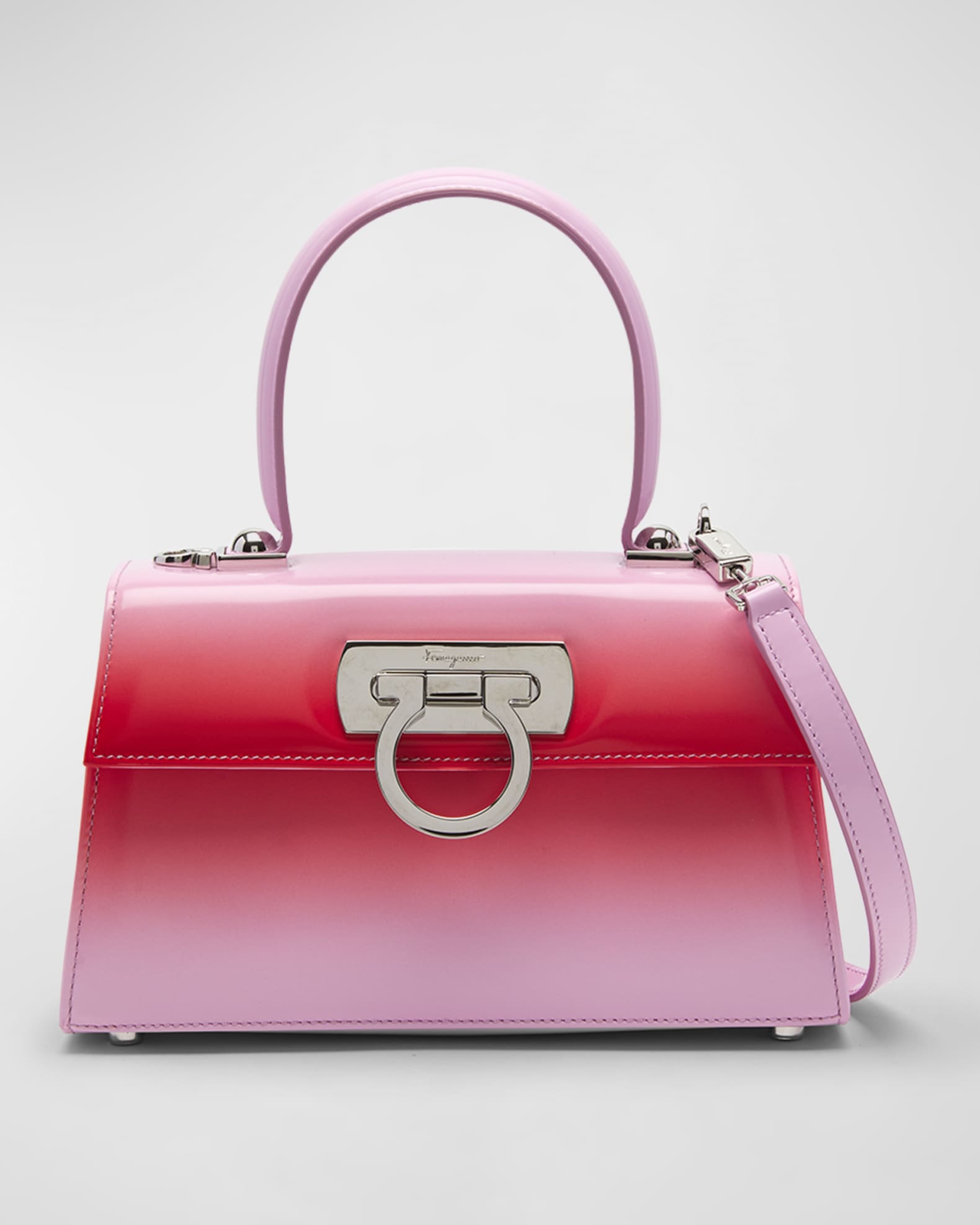 Ferragamo Creation Gancio Ombre Leather Top-Handle Bag | Neiman Marcus