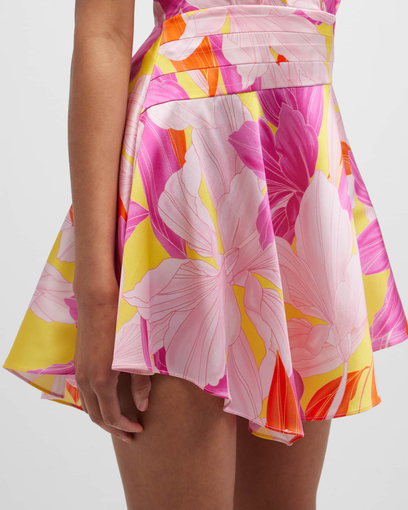 Retrofete Valo Floral Silk Open-Back Mini Dress | Neiman Marcus
