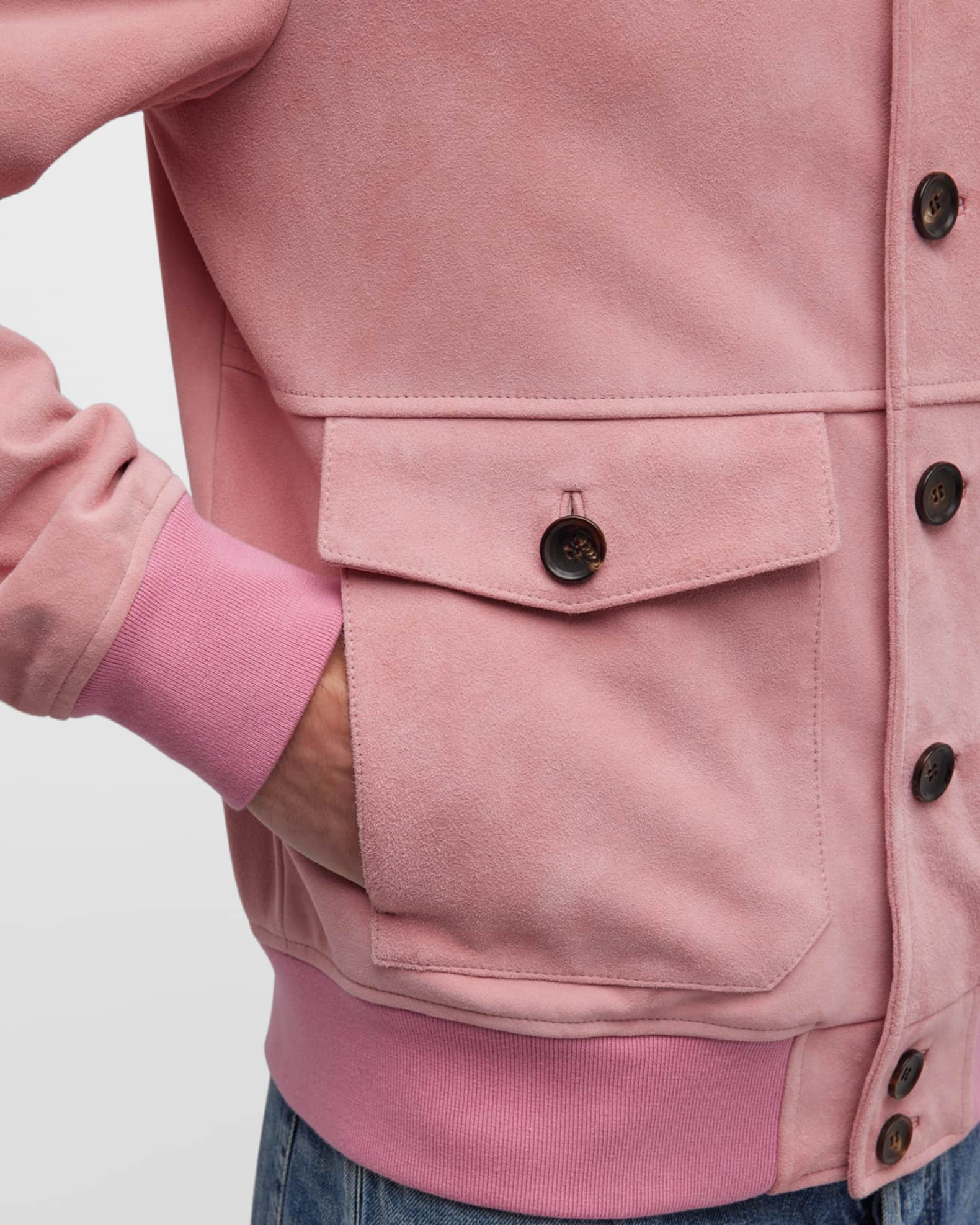 Bally Men's Suede Bomber Jacket | Neiman Marcus