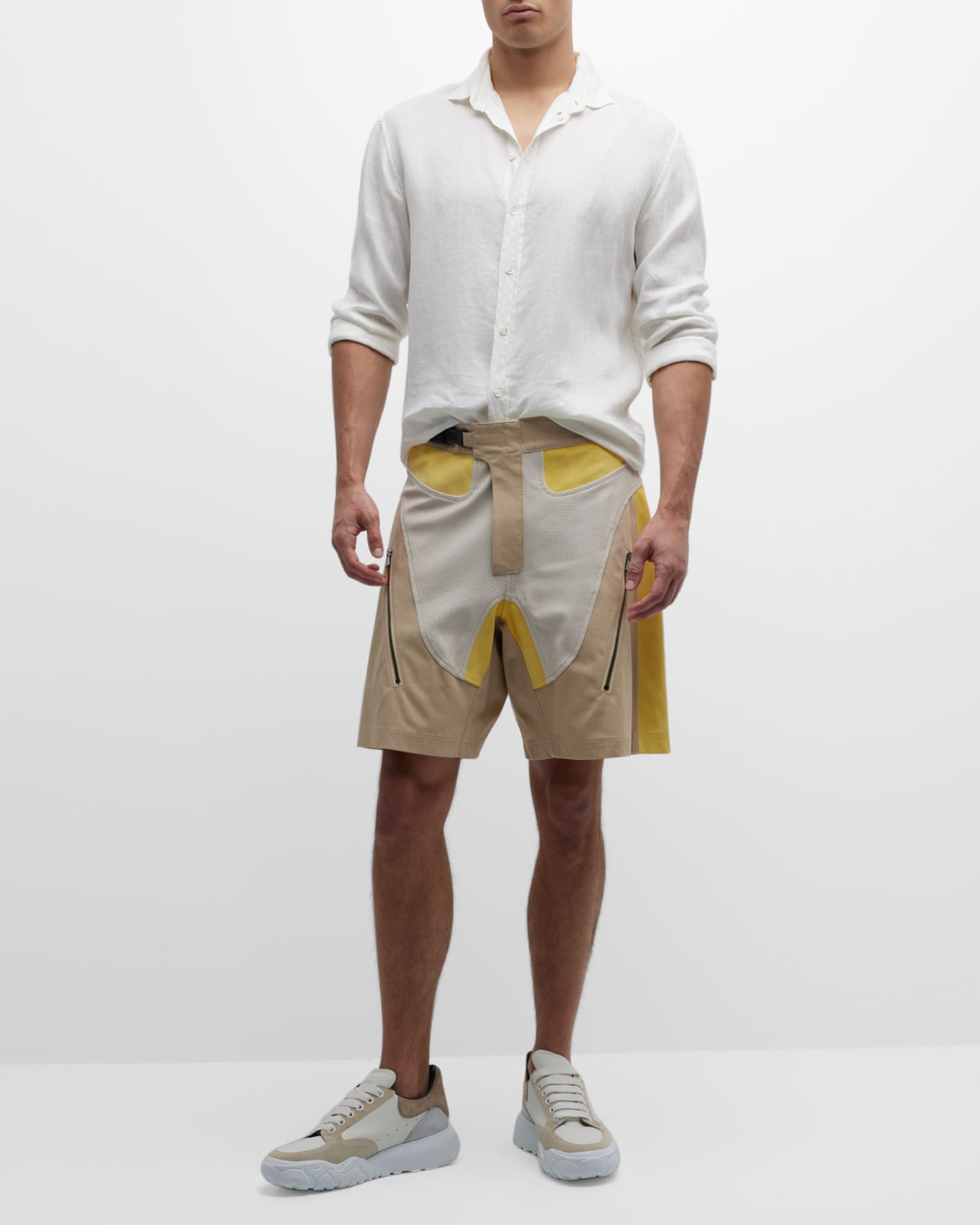 Bally Men's Patched Buckle Shorts | Neiman Marcus