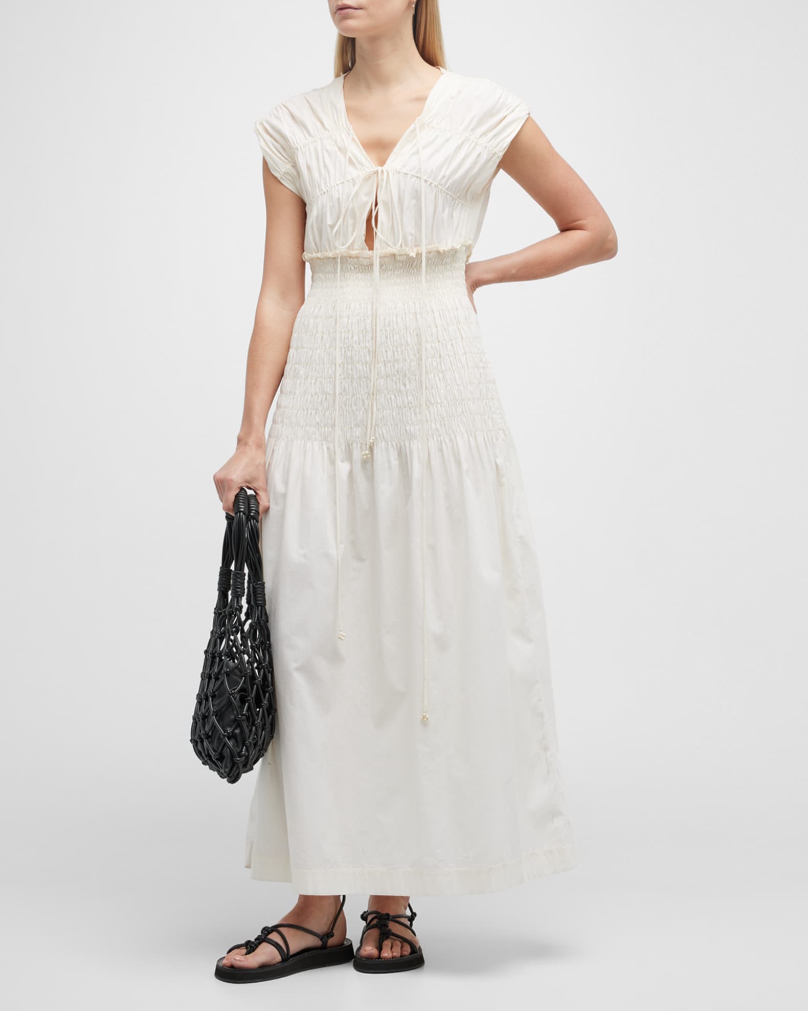 pinkfilosofy Kyoko Shirred Midi Dress | Neiman Marcus