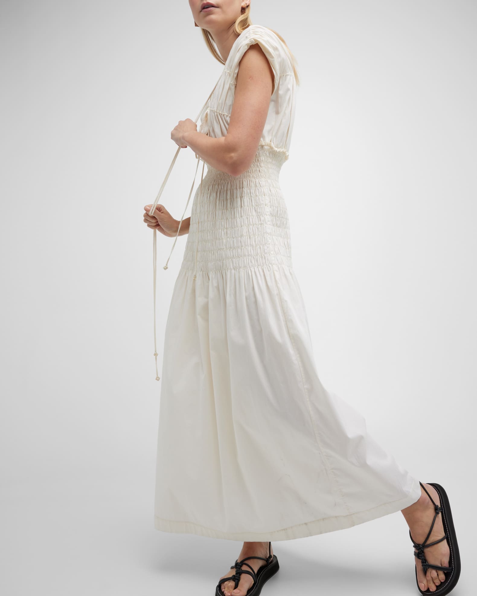 pinkfilosofy Kyoko Shirred Midi Dress | Neiman Marcus