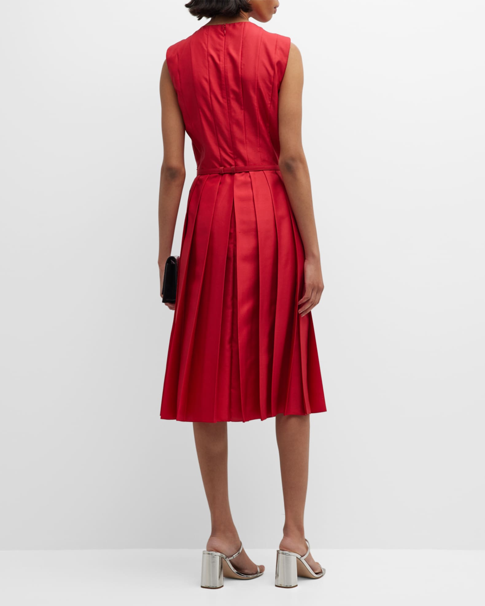 Ralph Lauren Collection Harlan Pleated Midi Dress | Neiman Marcus