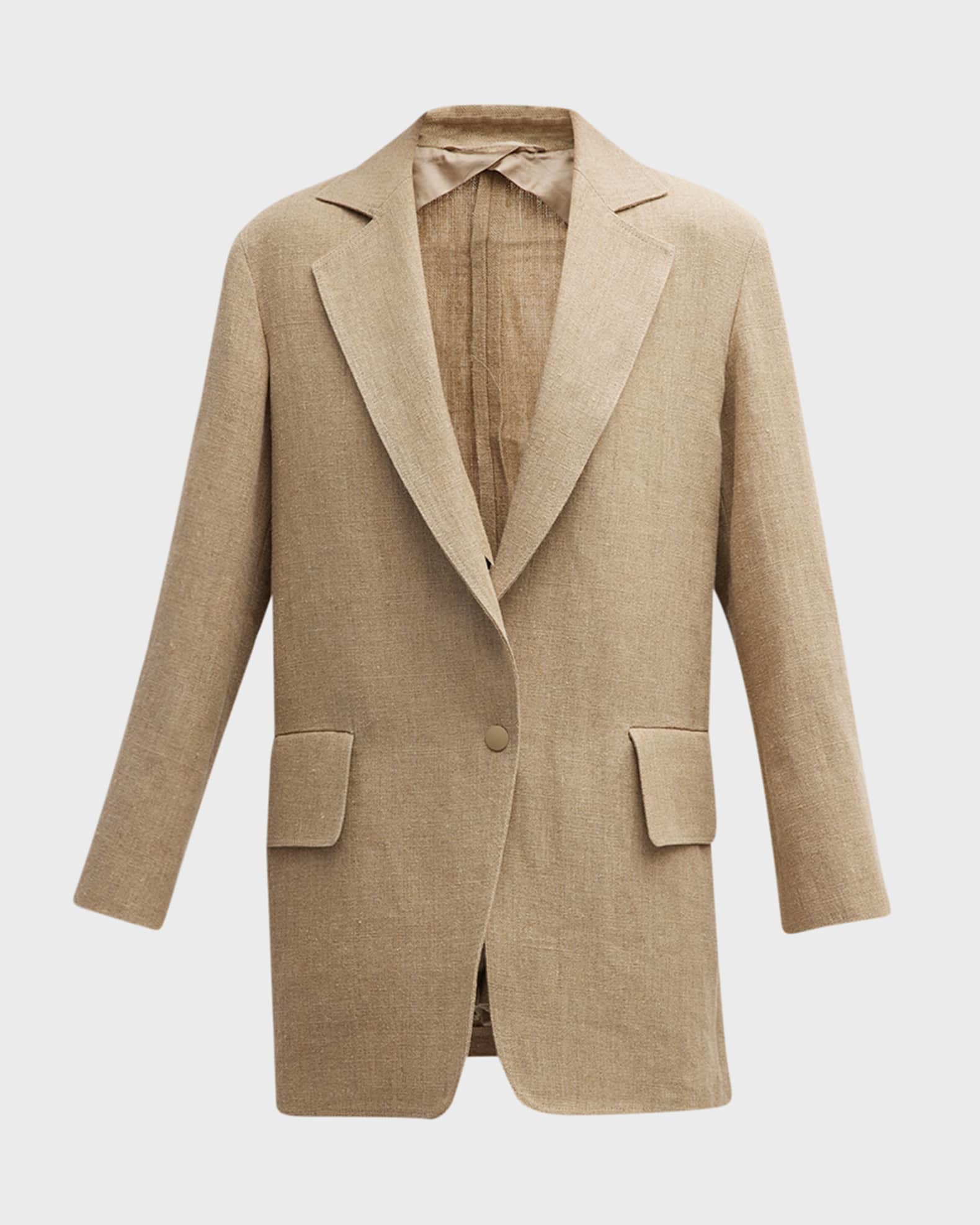 Max Mara Undici Oversize Linen Blazer Jacket | Neiman Marcus