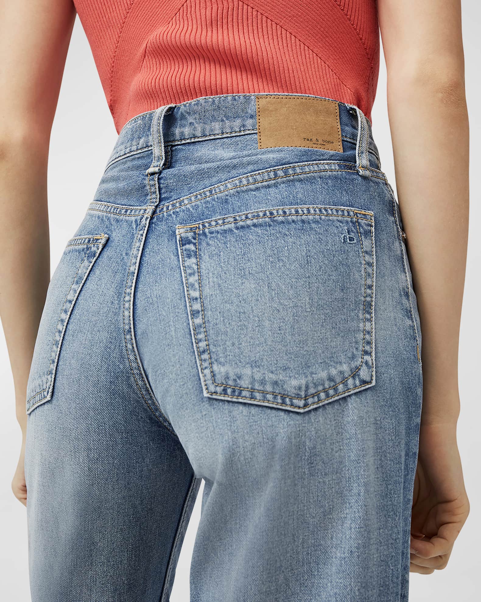 Rag & Bone Andi Wide Crop Raw Hem Jeans | Neiman Marcus