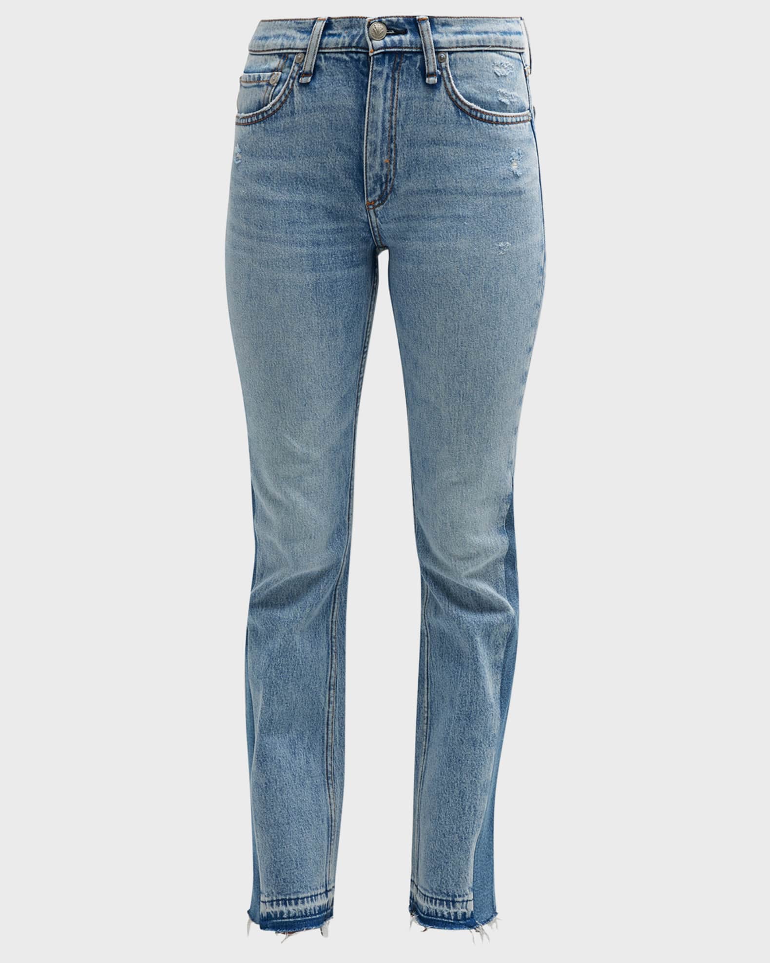 Rag & Bone Peyton Sliced Mid-Rise Bootcut Jeans | Neiman Marcus