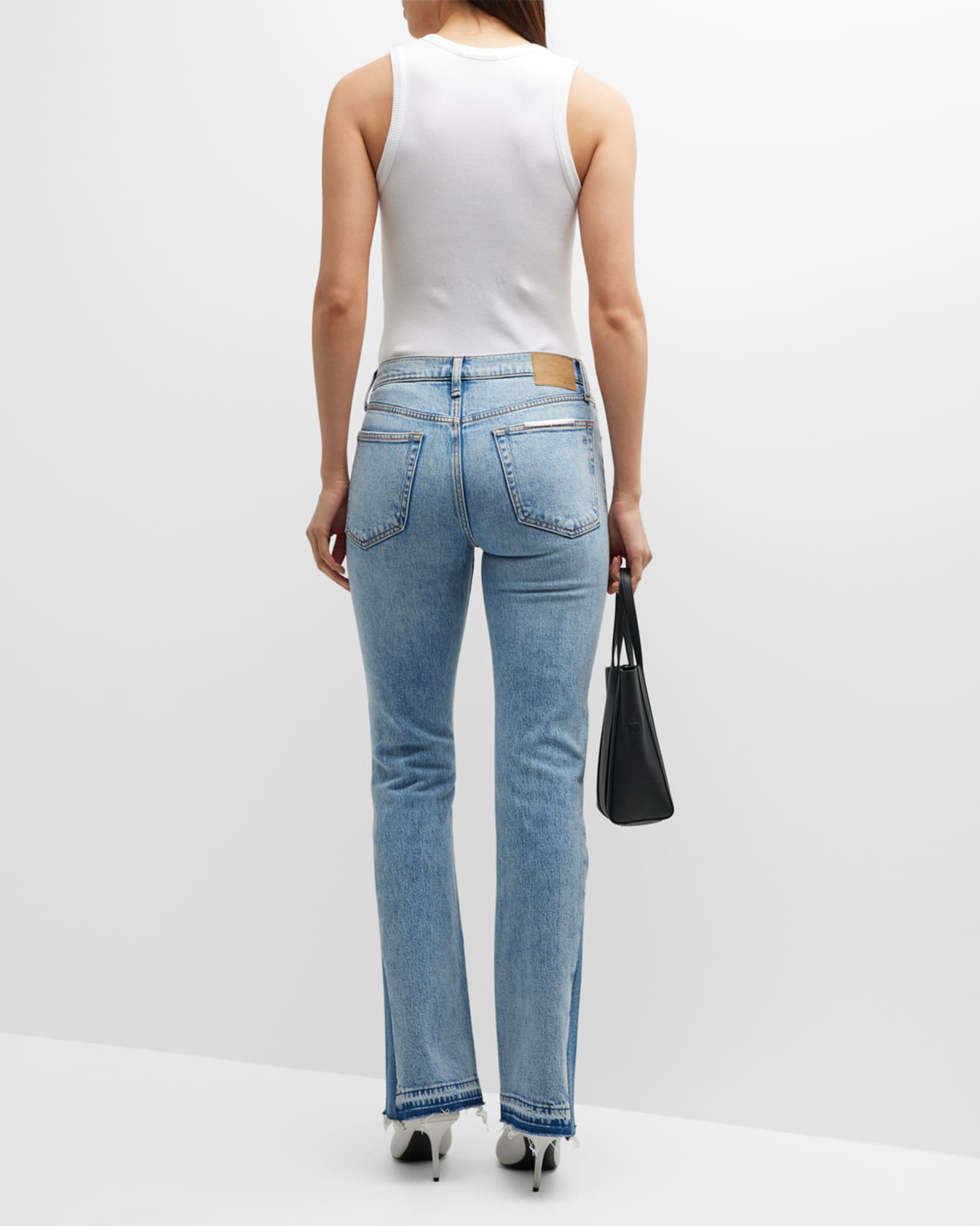 Rag & Bone Peyton Sliced Mid-Rise Bootcut Jeans | Neiman Marcus