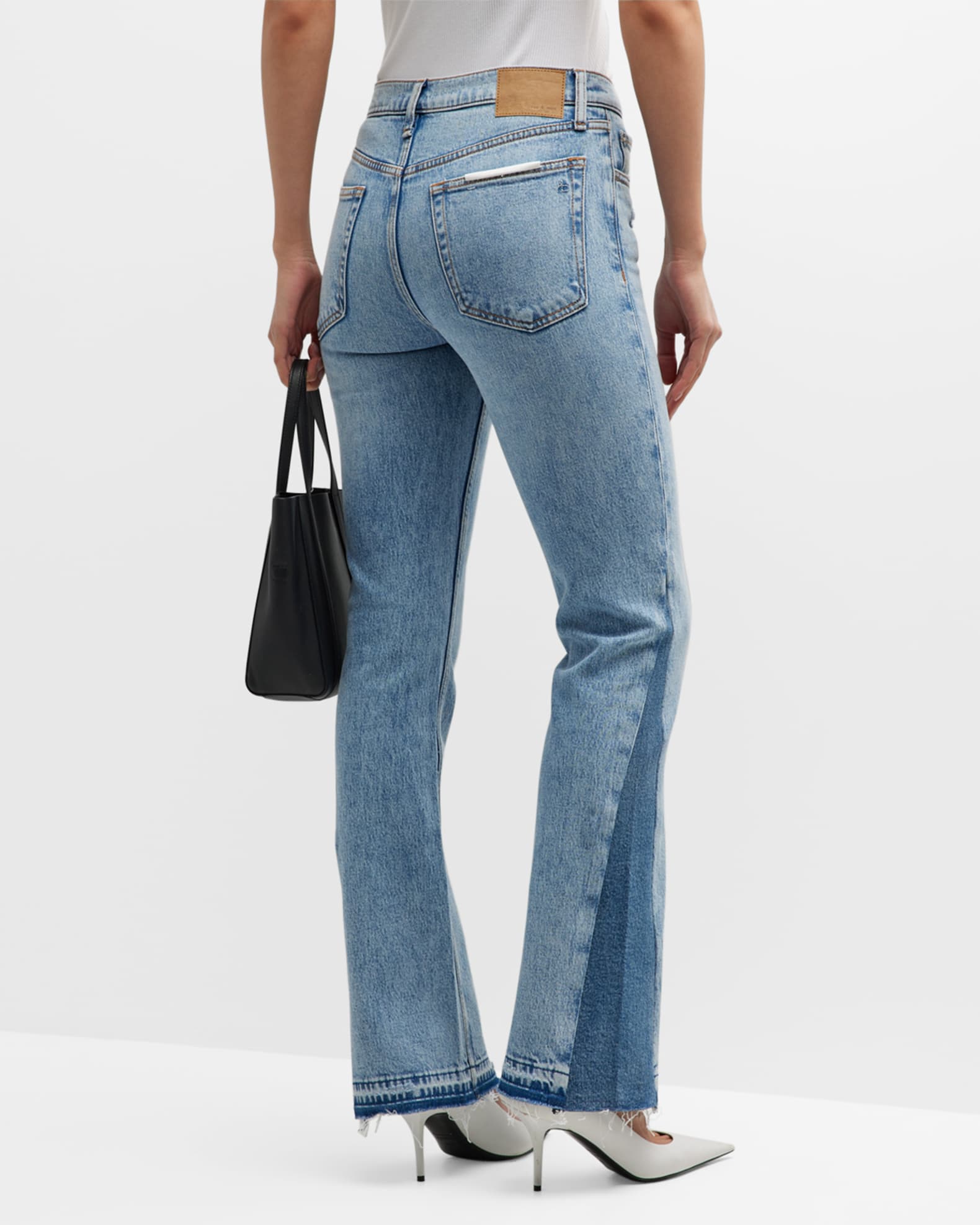 Rag & Bone Peyton Sliced Mid-Rise Bootcut Jeans | Neiman Marcus