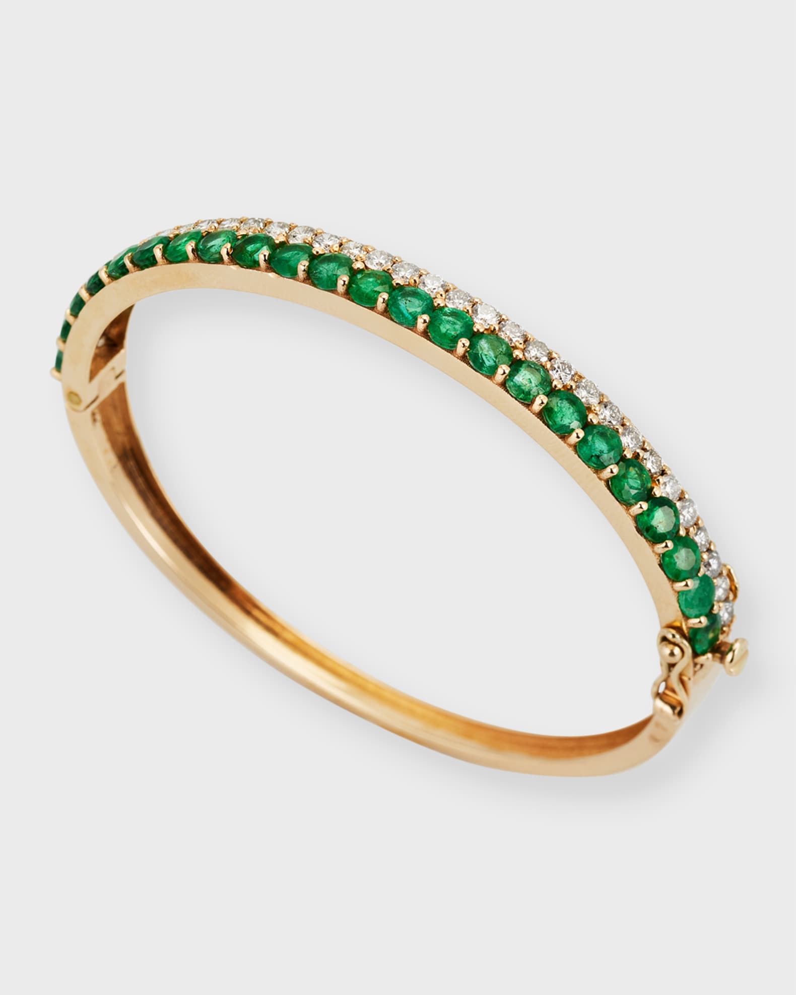 Siena Jewelry 14K Yellow Gold Emerald Diamond Bangle Bracelet | Neiman Marcus