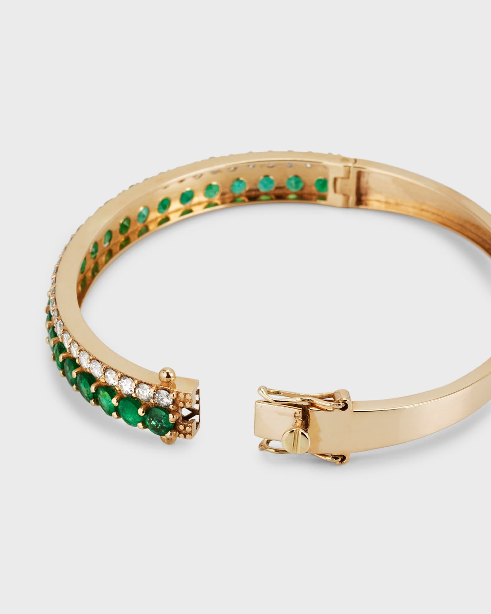 Siena Jewelry 14K Yellow Gold Emerald Diamond Bangle Bracelet | Neiman Marcus
