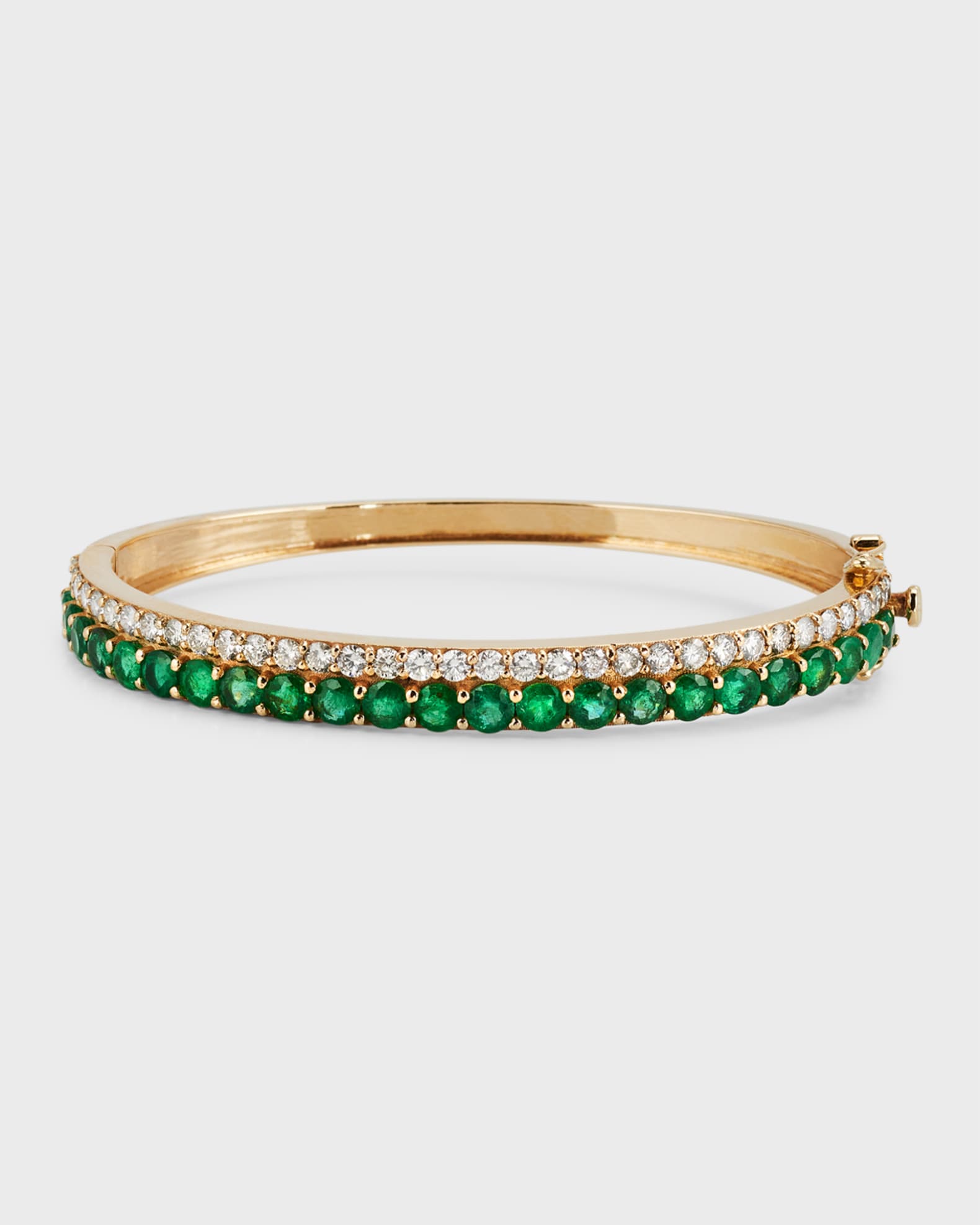 Siena Jewelry 14K Yellow Gold Emerald Diamond Bangle Bracelet | Neiman Marcus