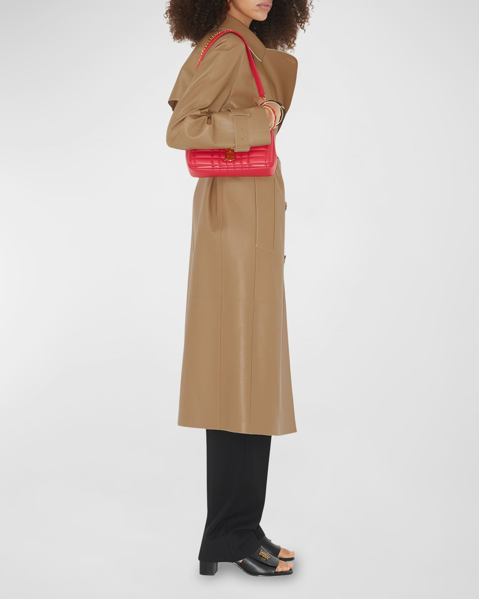 Burberry Waterloo Leather Trench Coat | Neiman Marcus