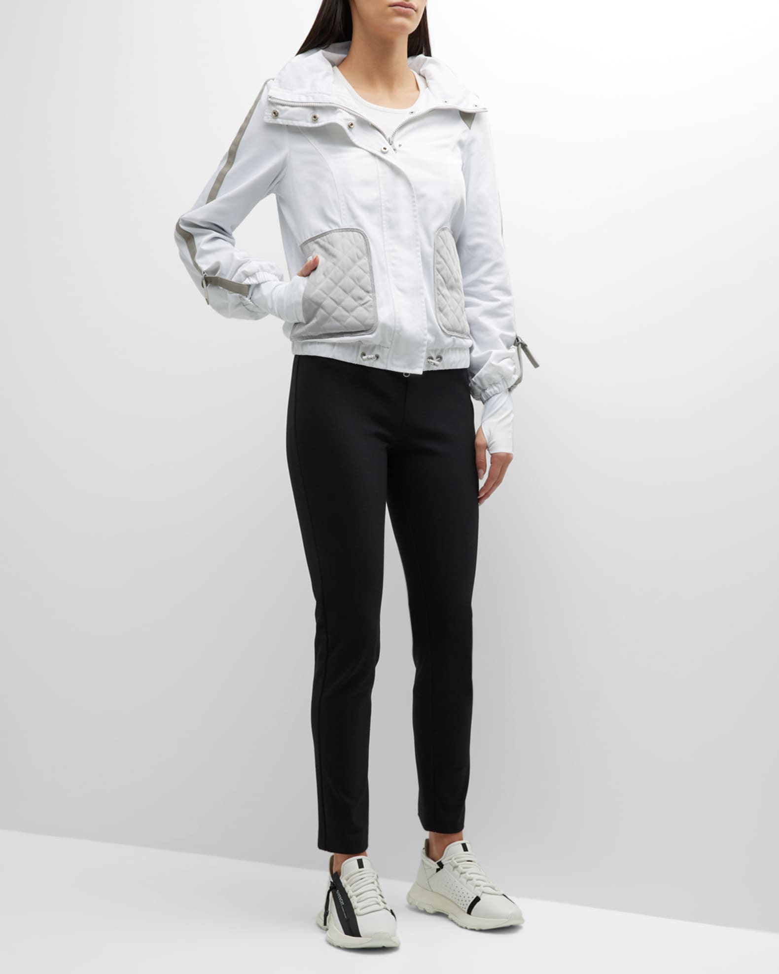 Blanc Noir Funnel-Neck Jacket | Neiman Marcus