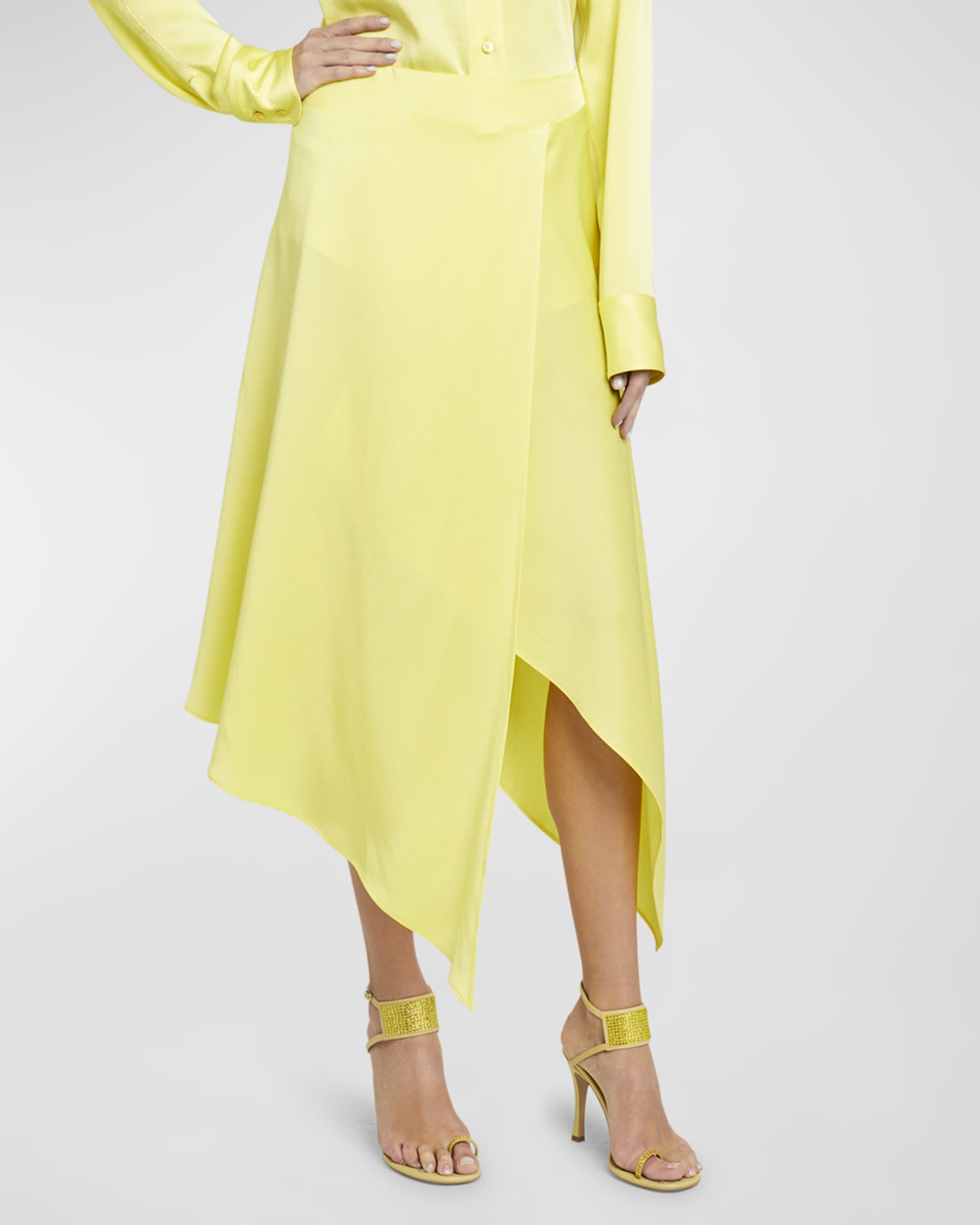 Stella McCartney Long Handkerchief Satin Skirt | Neiman Marcus