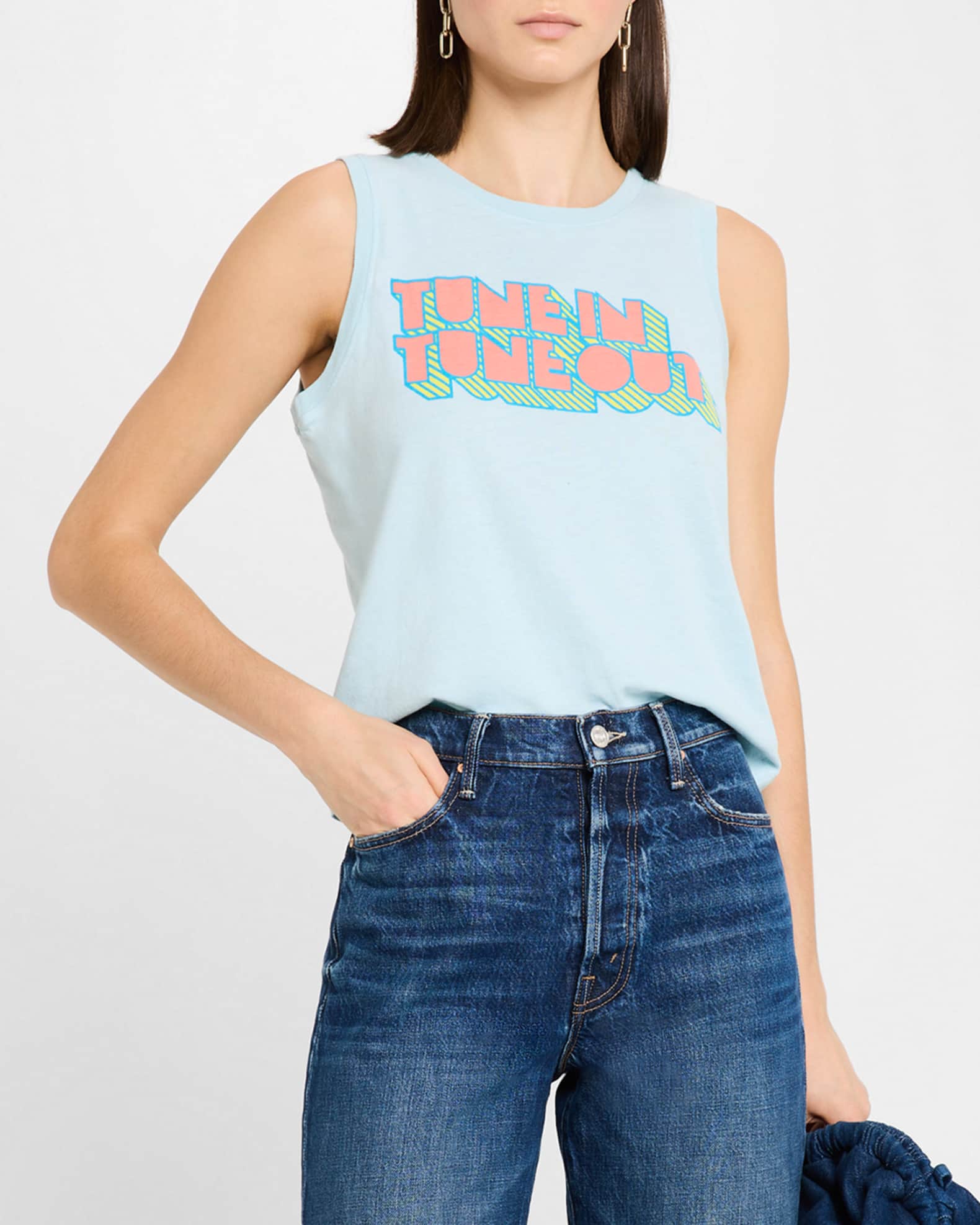 MOTHER The Strong and Silent Type Tank Top | Neiman Marcus
