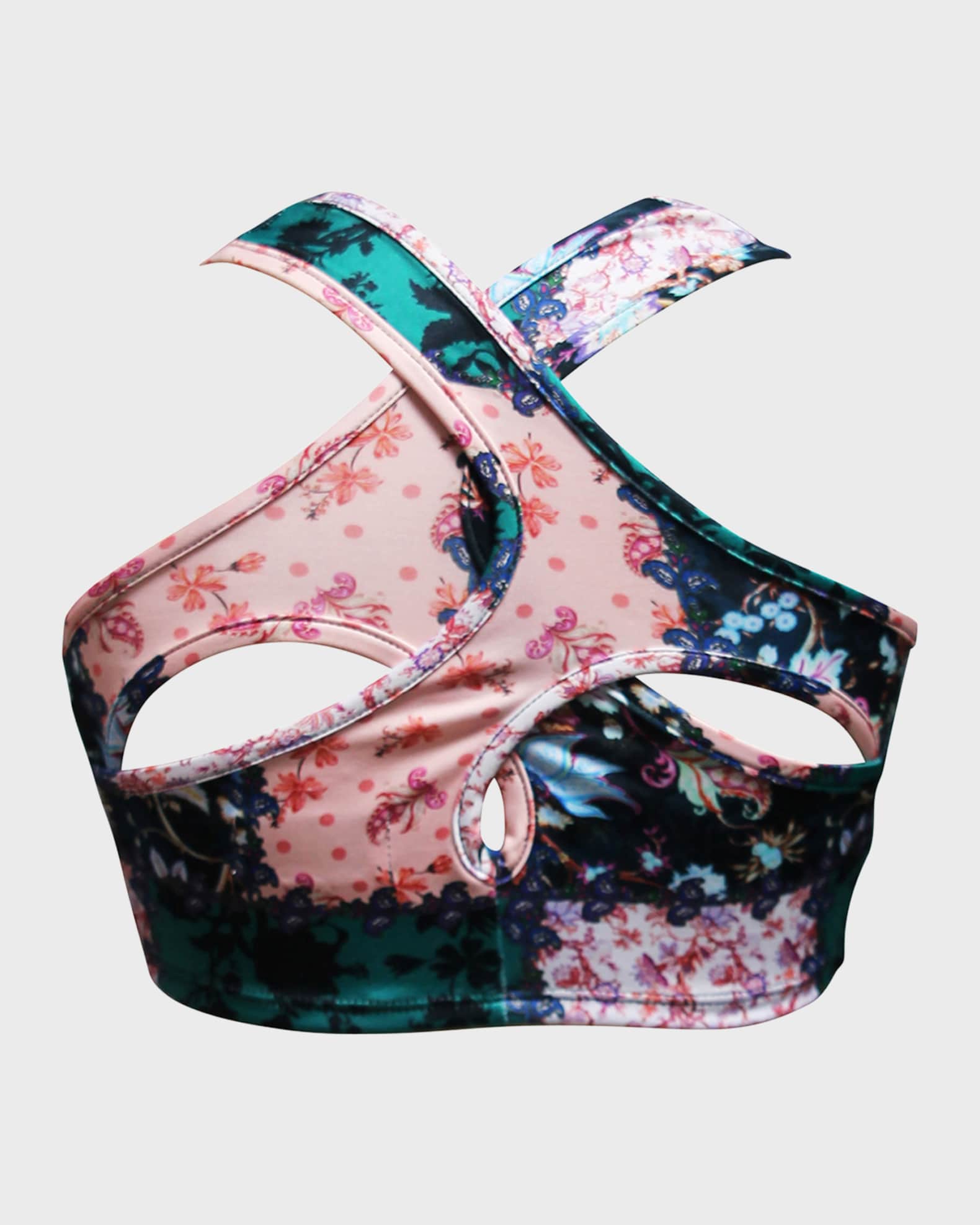 Marchesa Notte Mini Girl's Patchwork-Print Sports Bra, Size 8-12 ...