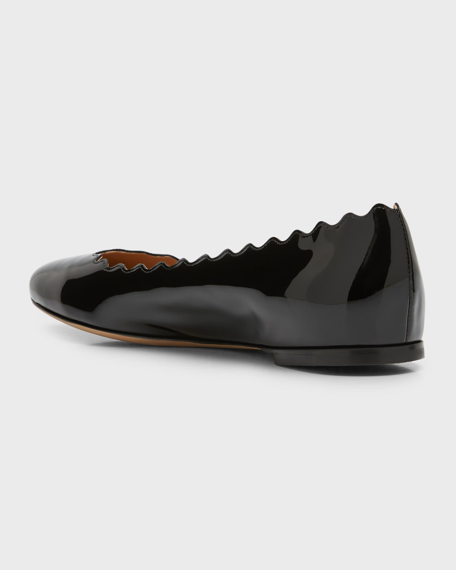 Chloe Lauren Patent Leather Scalloped Ballet Flats | Neiman Marcus