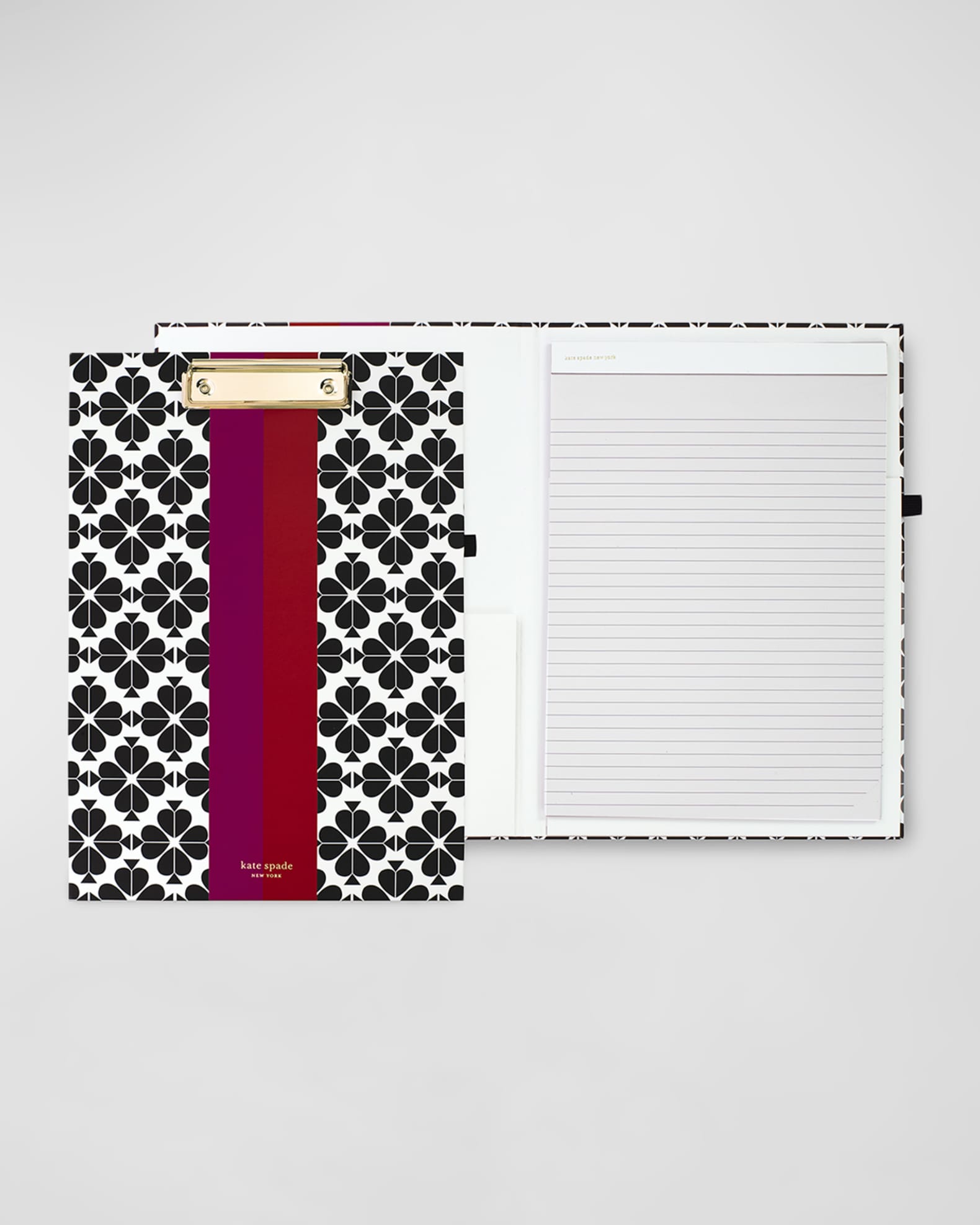 kate spade new york clipboard folio, black spade flower | Neiman Marcus