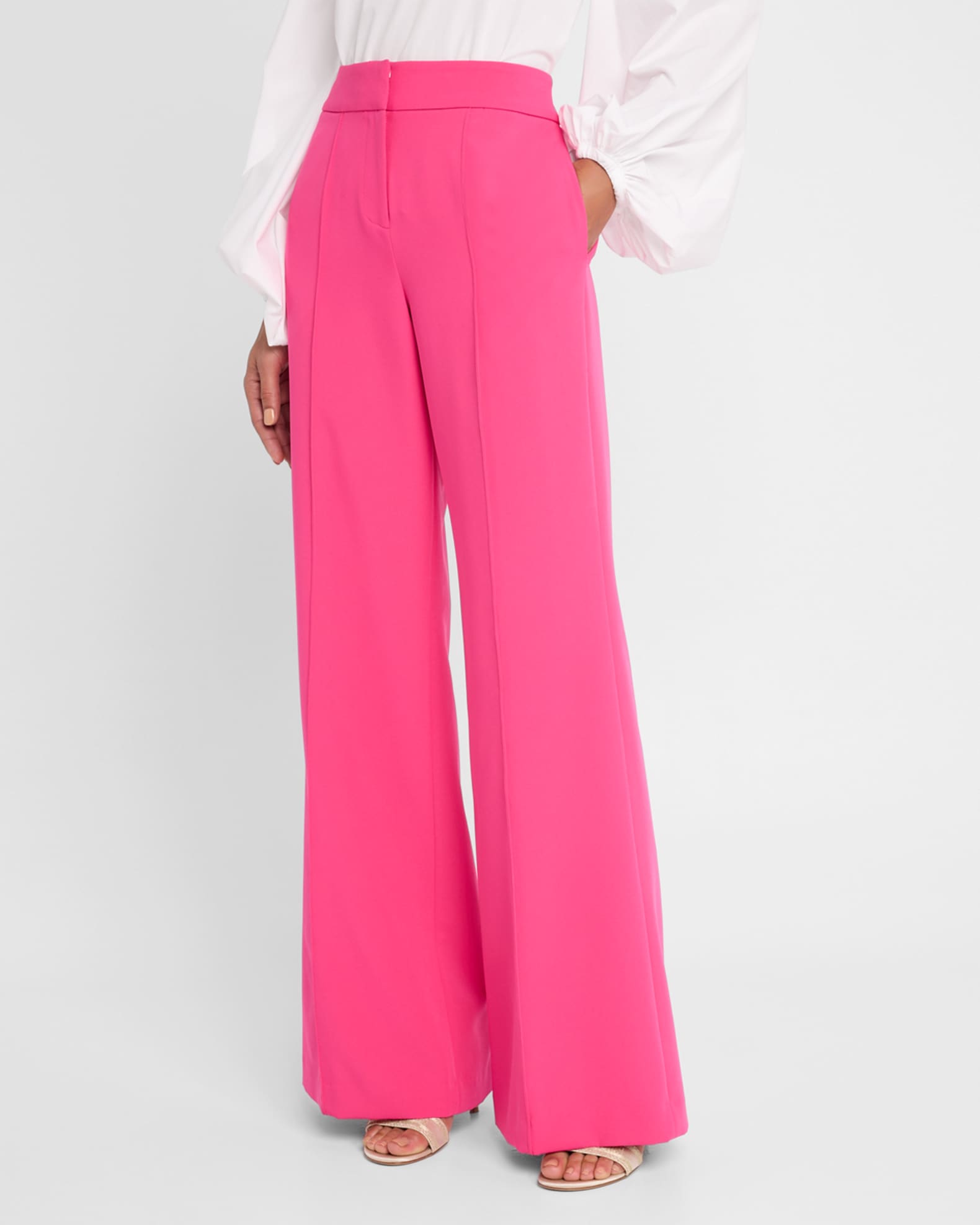 Nash High-Rise Wide-Leg Cady Pants | Neiman Marcus