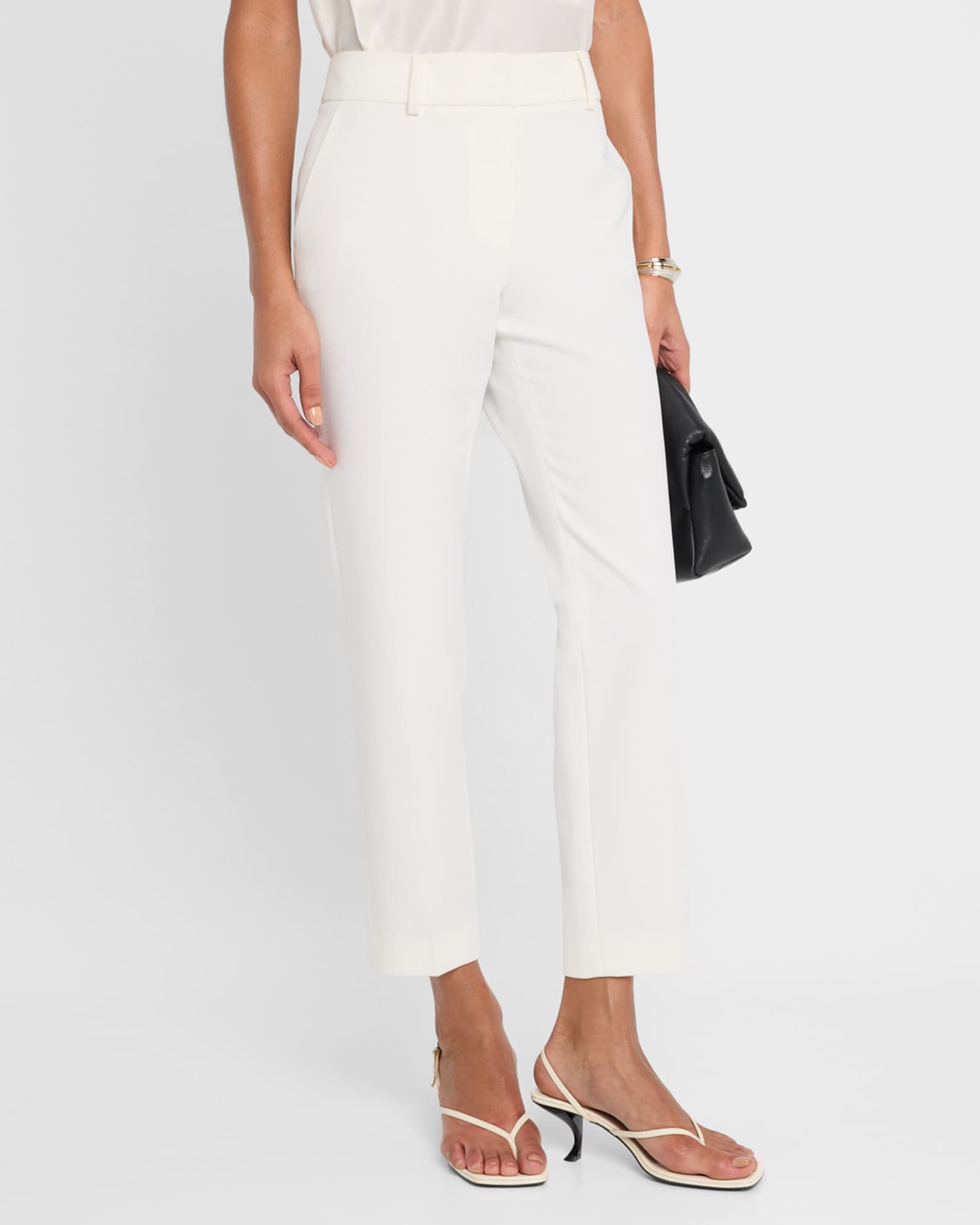 Milly Nicola Cropped Slim Cady Pants | Neiman Marcus