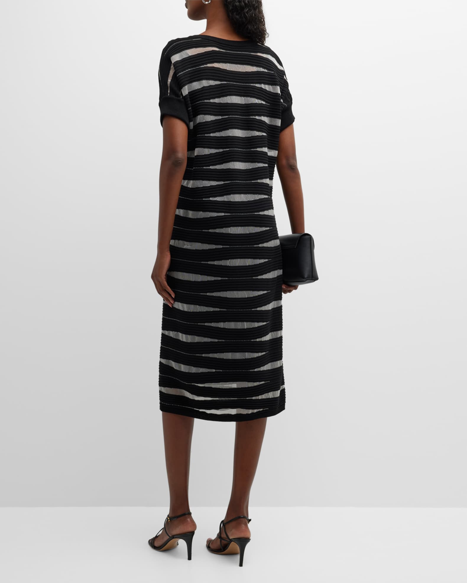 Misook Abstract Stripe Knit Maxi Dress | Neiman Marcus