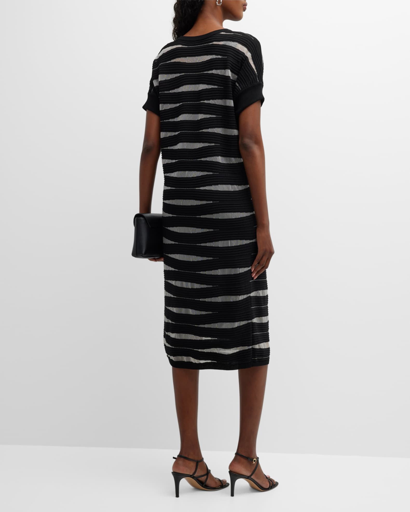 Misook Abstract Stripe Knit Maxi Dress | Neiman Marcus