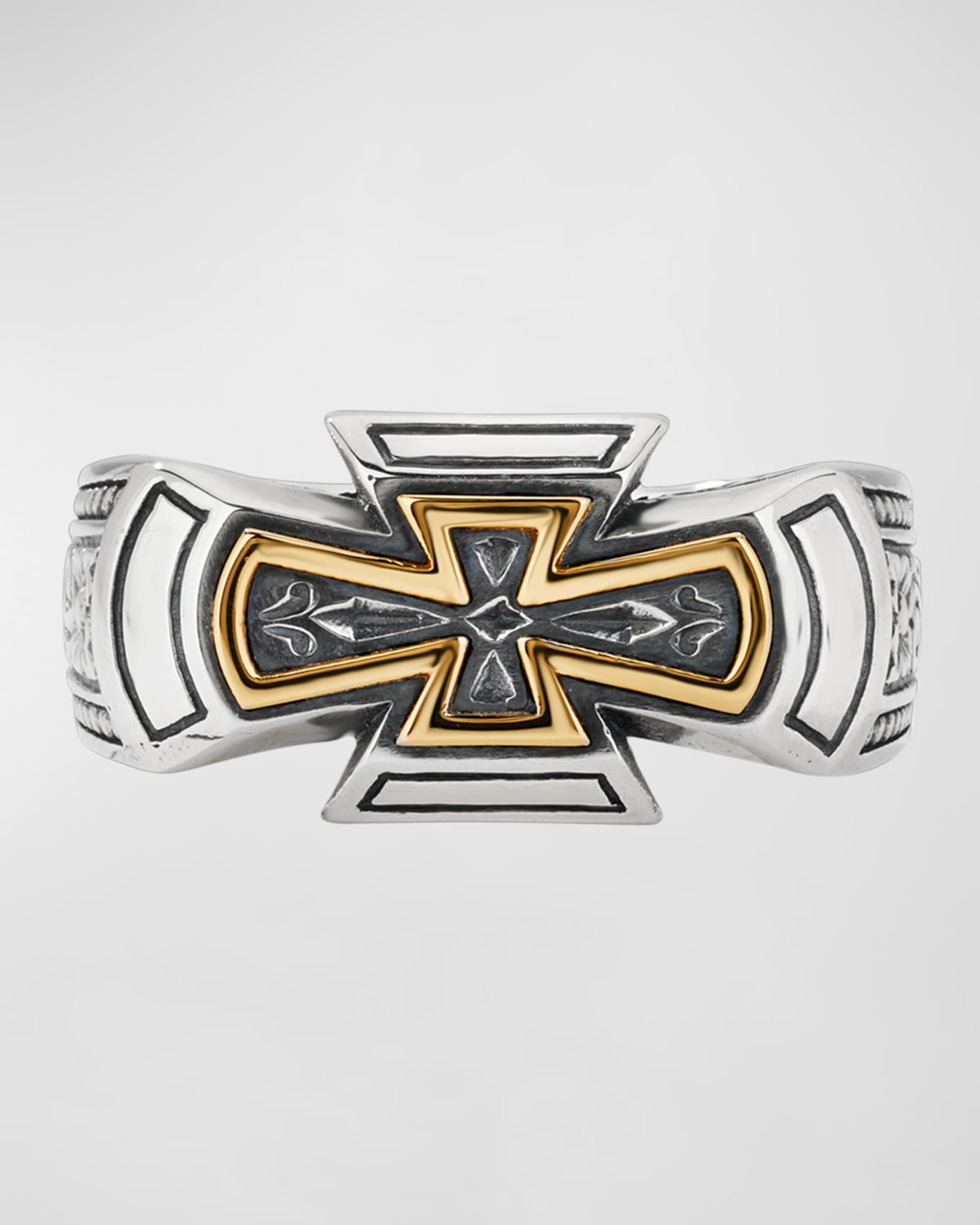 Konstantino Men's Two-Tone Cross Band Ring | Neiman Marcus