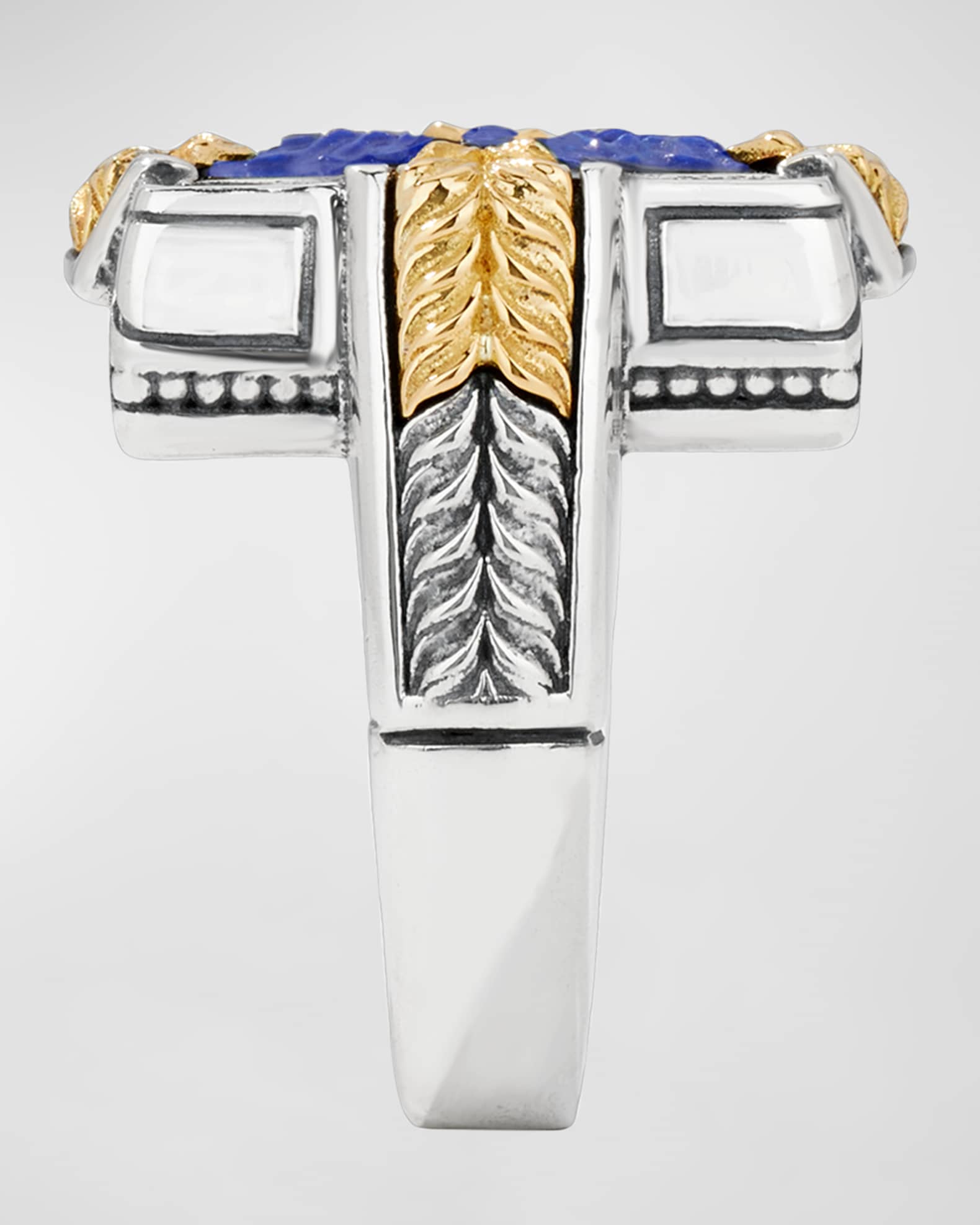 Konstantino Men's Two-Tone Lapis Signet Ring | Neiman Marcus