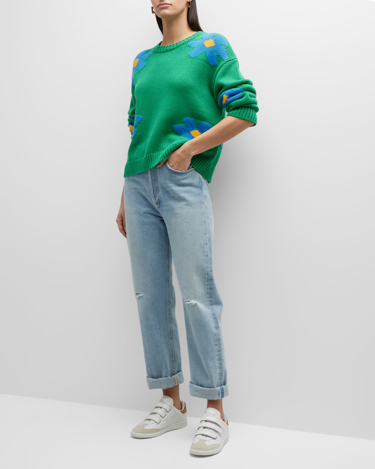 Rails Zoey Crewneck Flower Sweater | Neiman Marcus