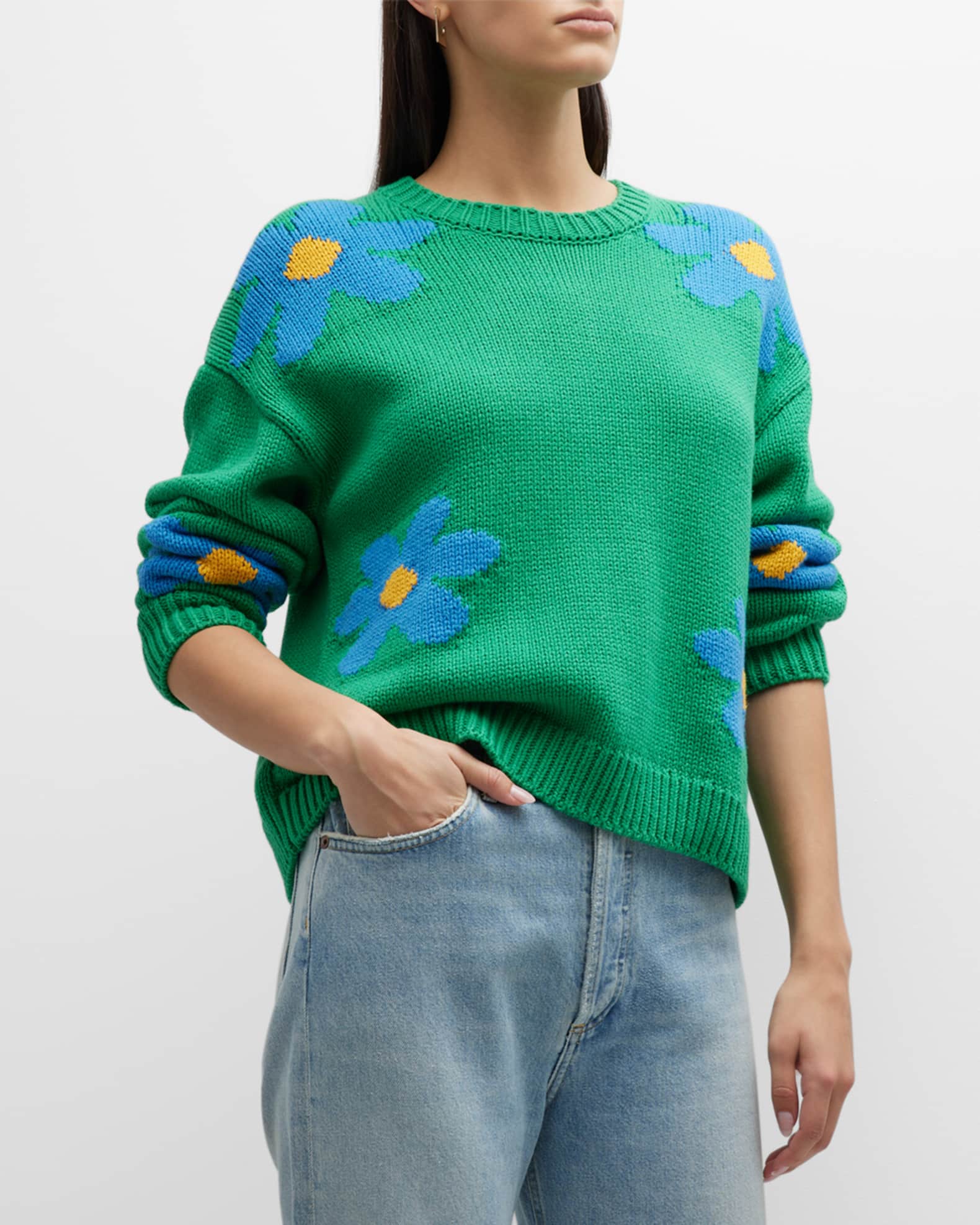 Rails Zoey Crewneck Flower Sweater | Neiman Marcus