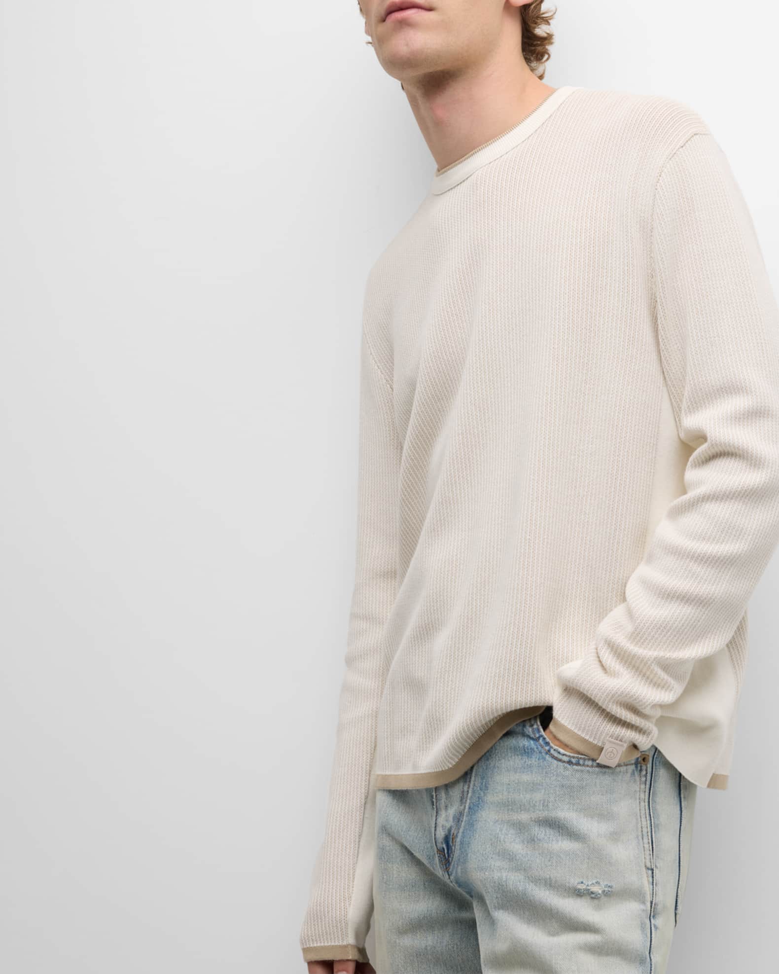 Rag & Bone Men's Harvey Two-Tone Knit T-Shirt | Neiman Marcus