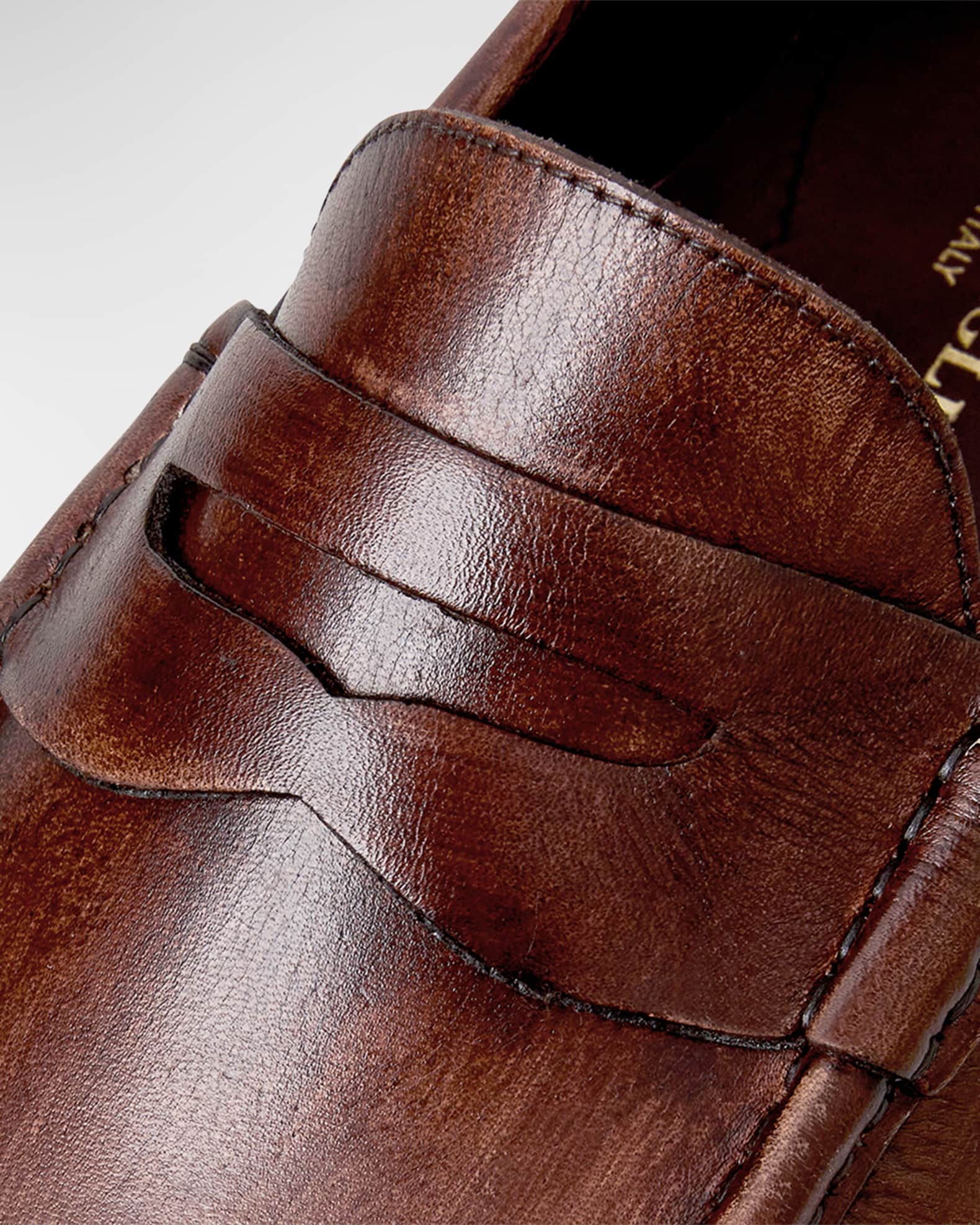 Bruno Magli Men's Tonio Leather Moccasin Penny Loafers | Neiman Marcus