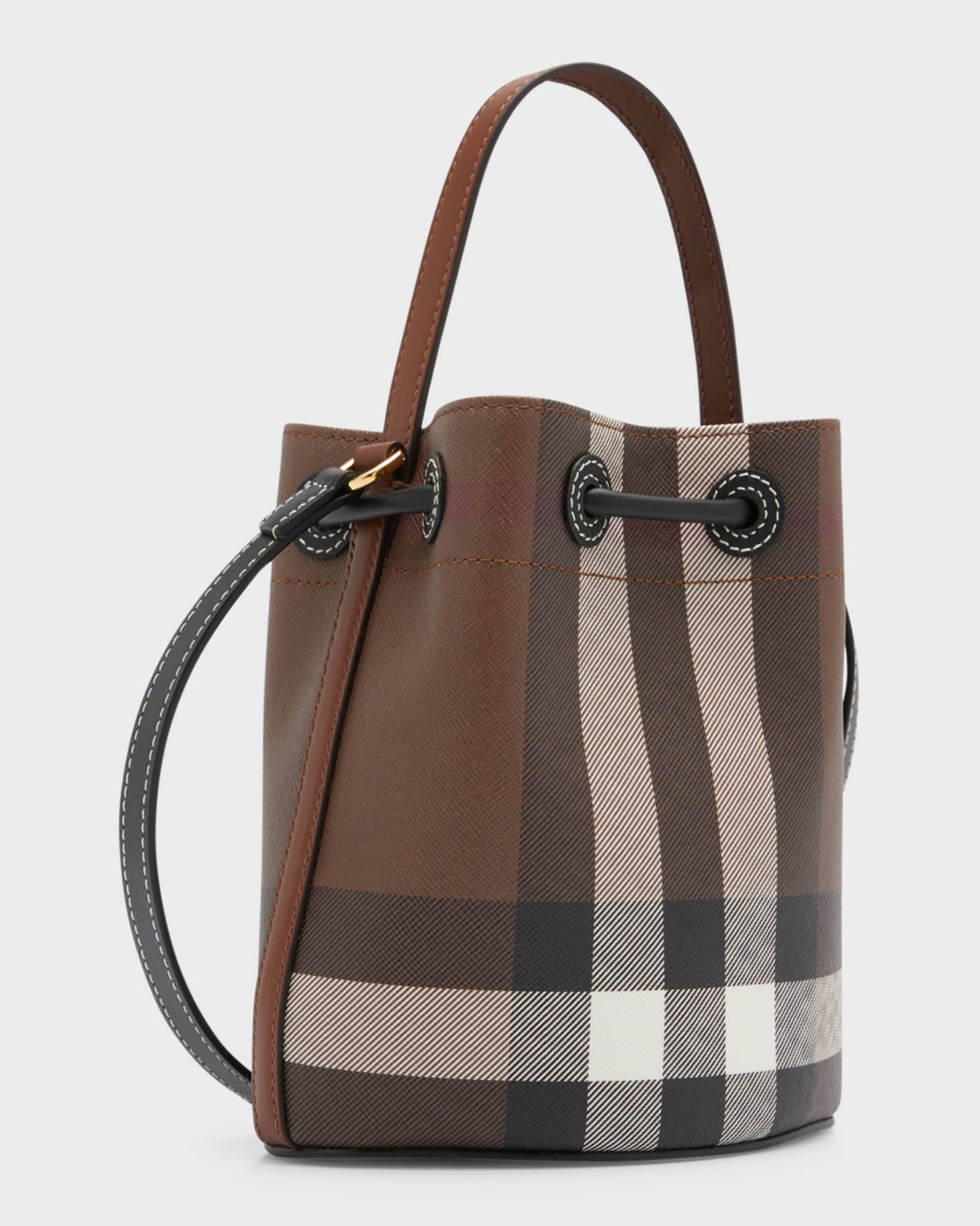Burberry Check Drawstring Bucket Bag | Neiman Marcus