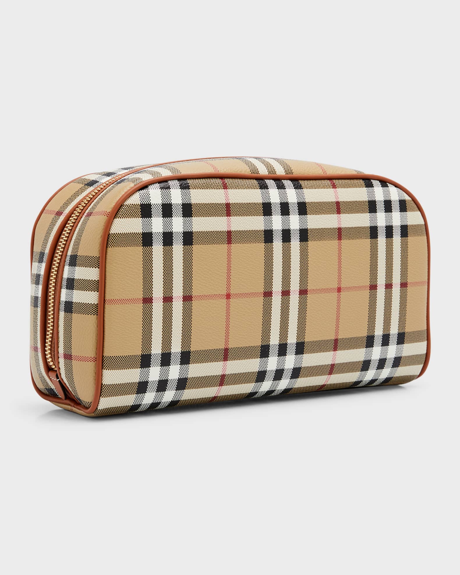 Burberry Check Zip Cosmetic Pouch Bag | Neiman Marcus