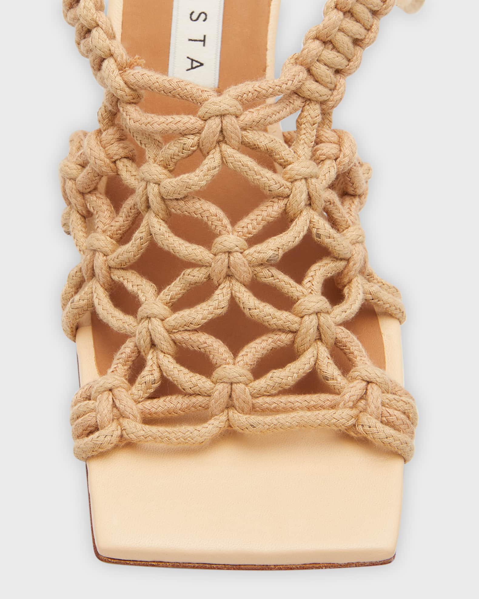 Miista Stephanie Braided Rope Ankle-Tie Sandals | Neiman Marcus