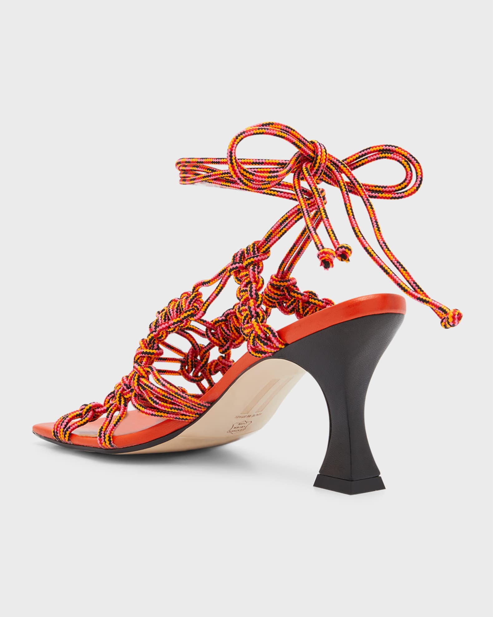 Miista Stephanie Braided Rope Ankle-Tie Sandals | Neiman Marcus