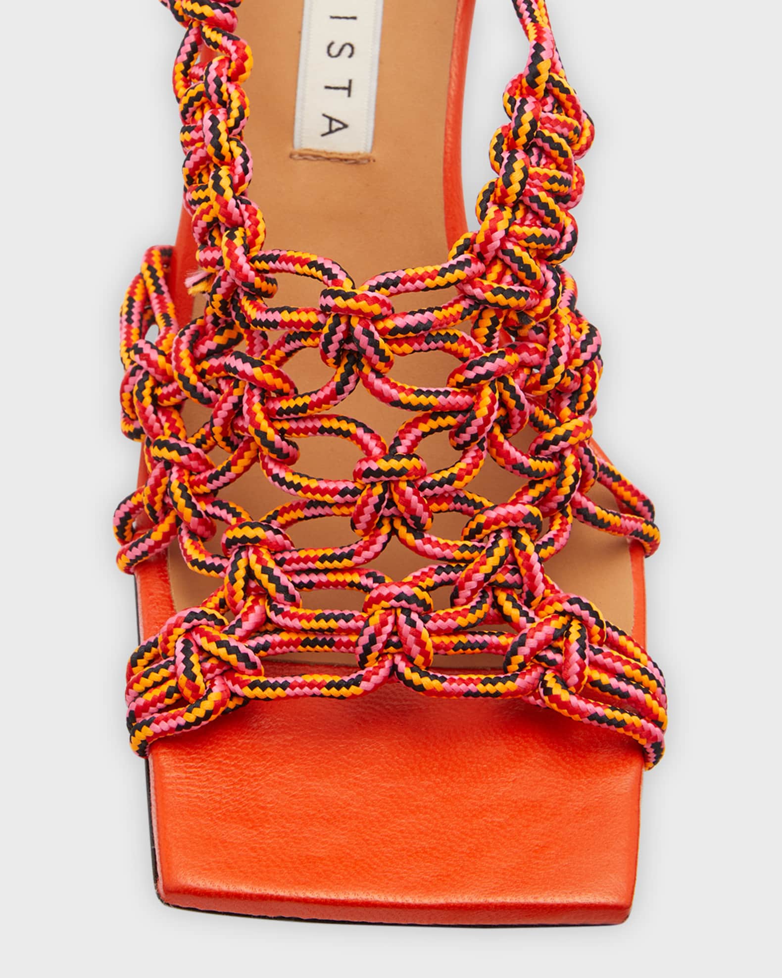 Miista Stephanie Braided Rope Ankle-Tie Sandals | Neiman Marcus