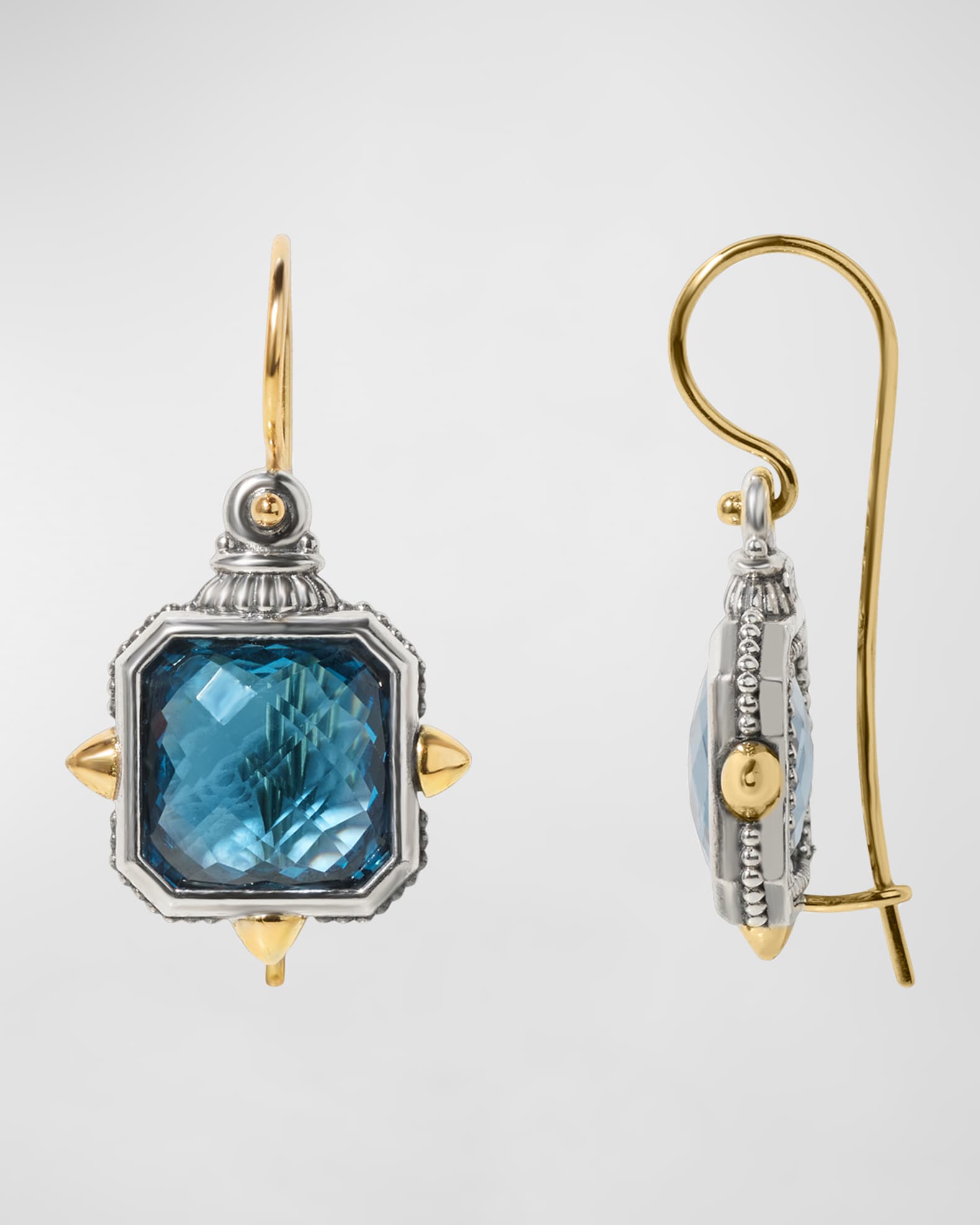 Konstantino 18k Gold Blue Spinel Earrings | Neiman Marcus
