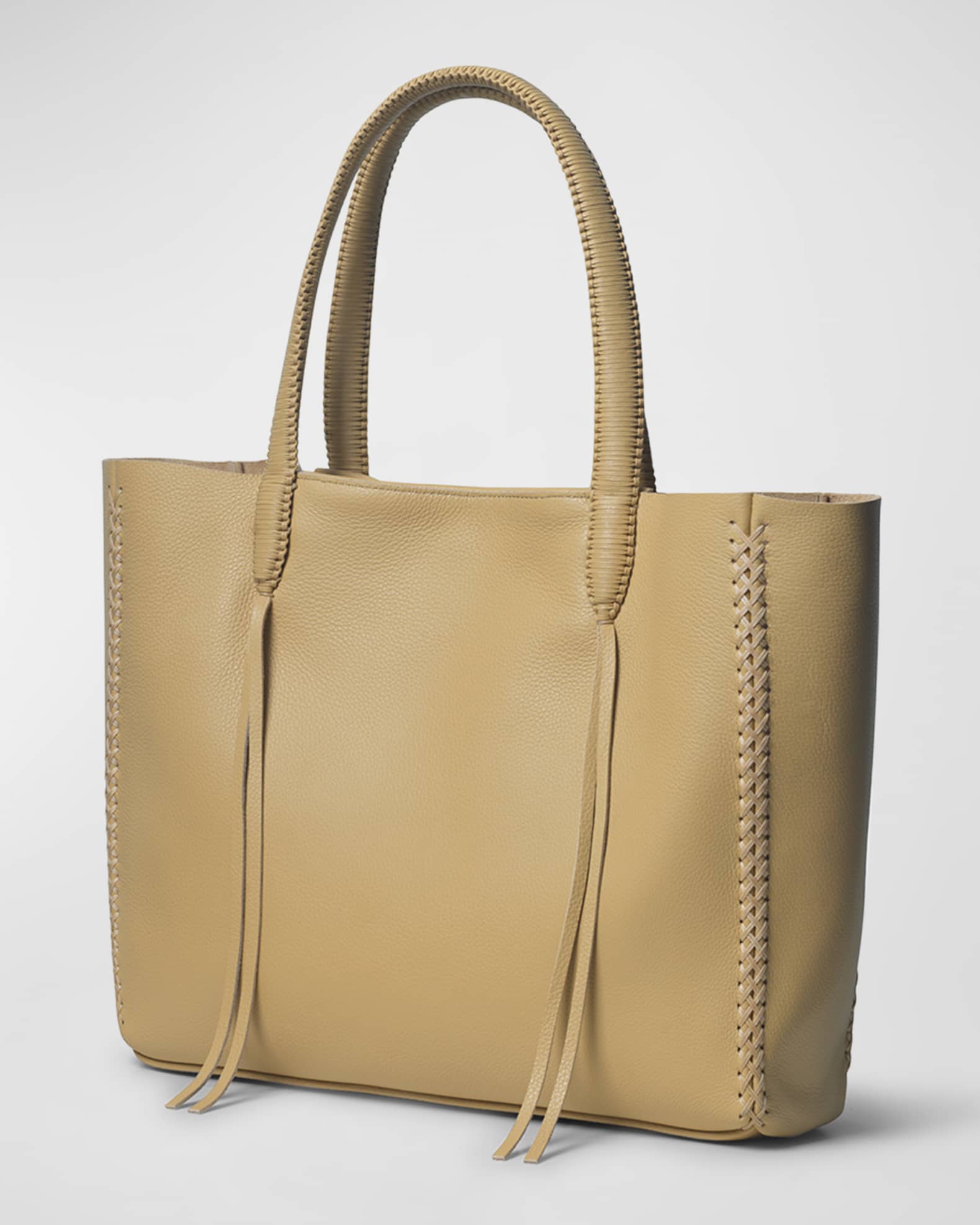 Callista Medium Grained Leather Tote Bag | Neiman Marcus