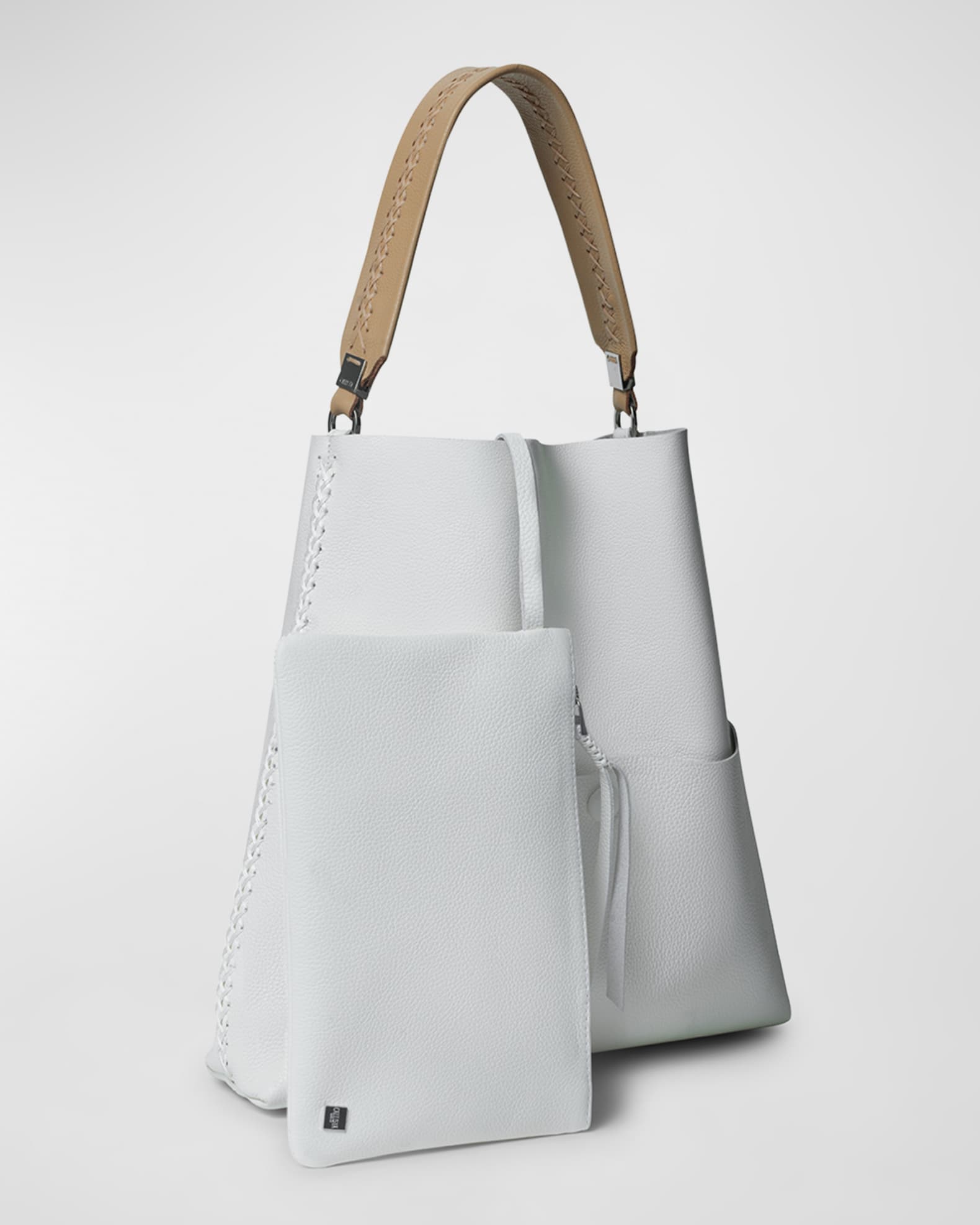 Callista Slim Medium Leather Tote Bag | Neiman Marcus