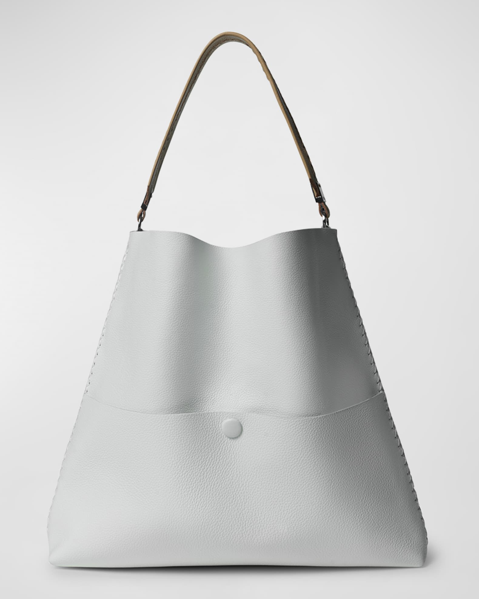 Callista Slim Medium Leather Tote Bag | Neiman Marcus