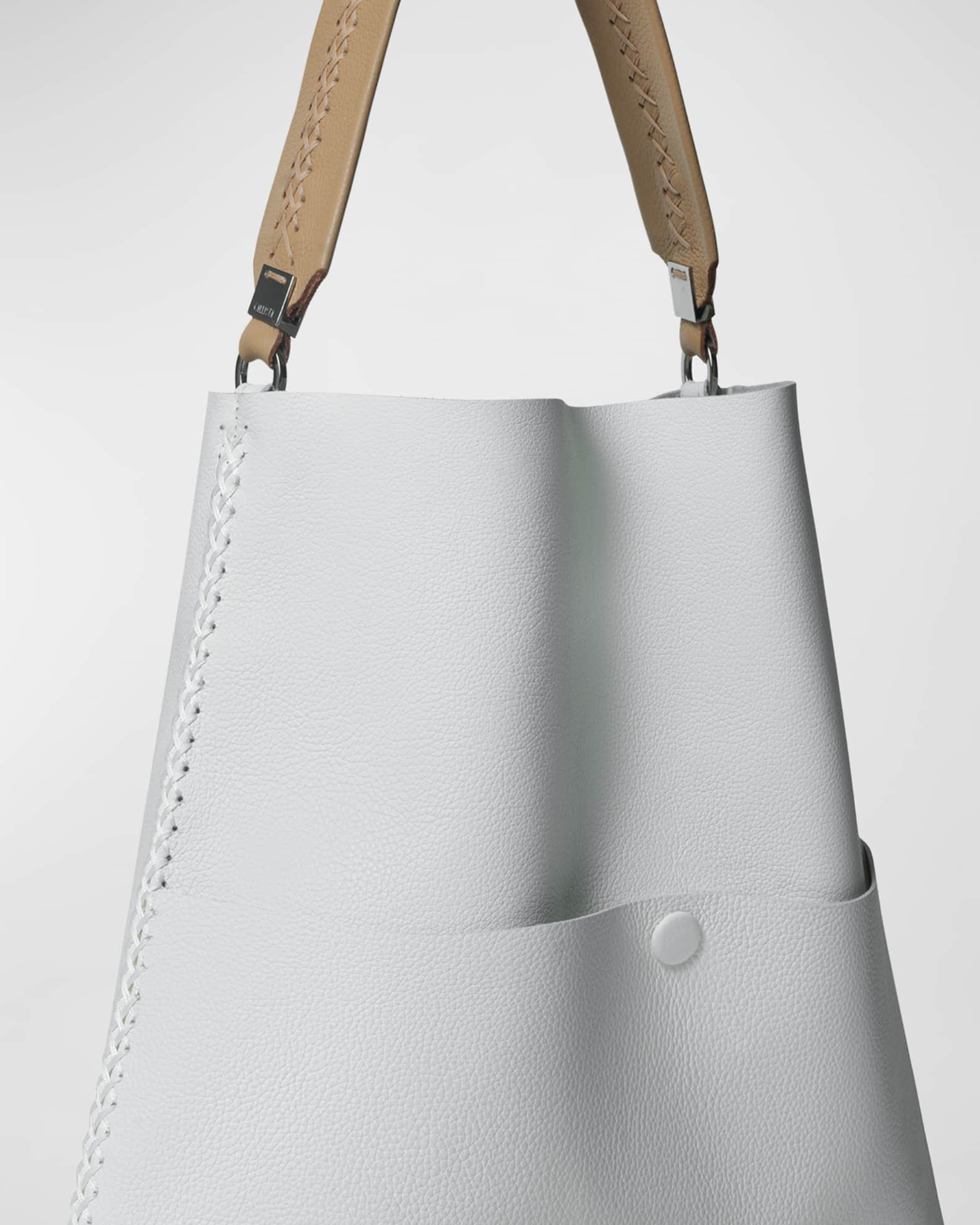 Callista Slim Medium Leather Tote Bag | Neiman Marcus