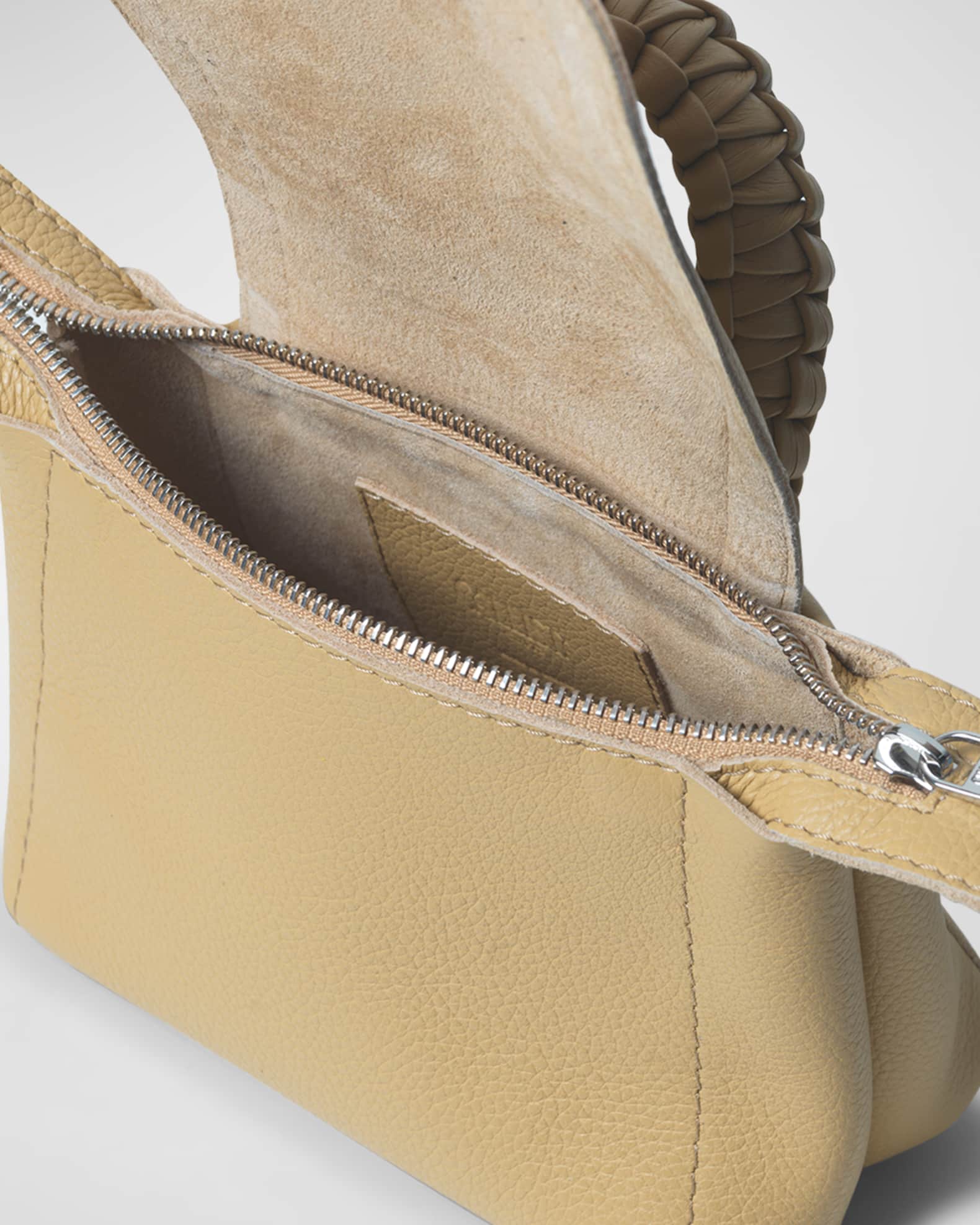 Callista Mini Grained Leather Top-Handle Bag | Neiman Marcus